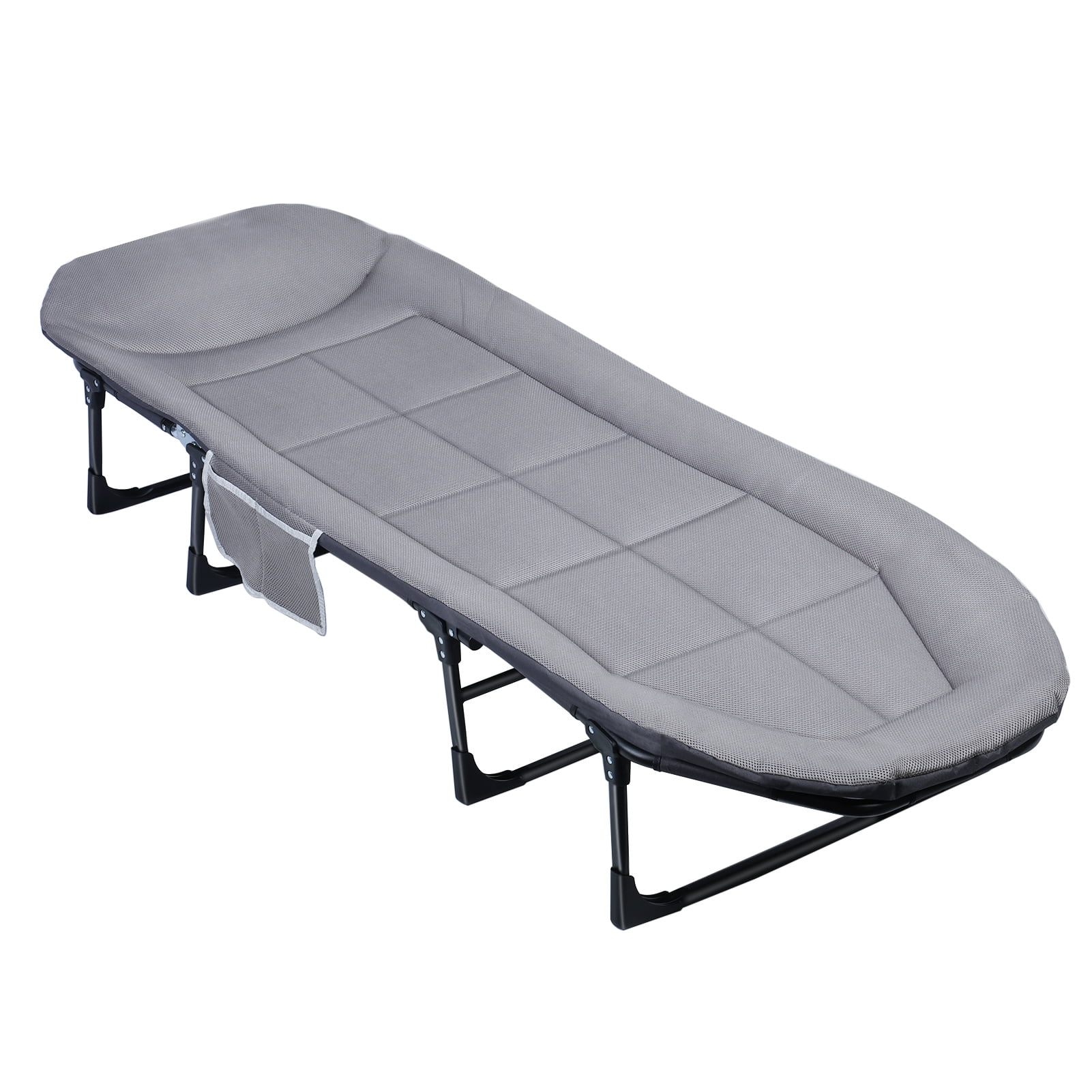 Nuoxin Camping Cot XL Folding Twin Cot for Outdoor with 2 Sided Cushion ...