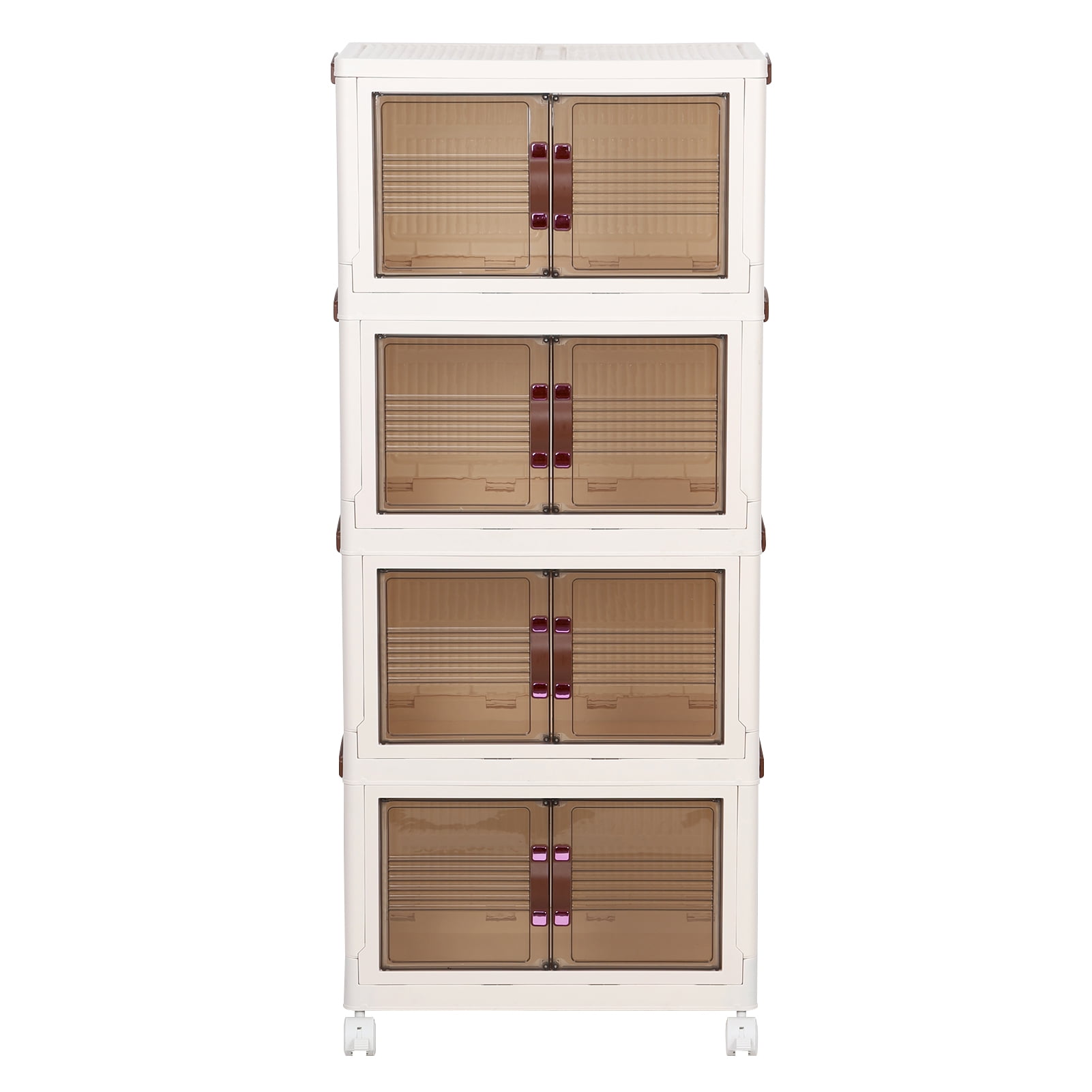 Nuoxin Closet Organizers and Storage - 4 Tier Stackable Plastic Bins ...