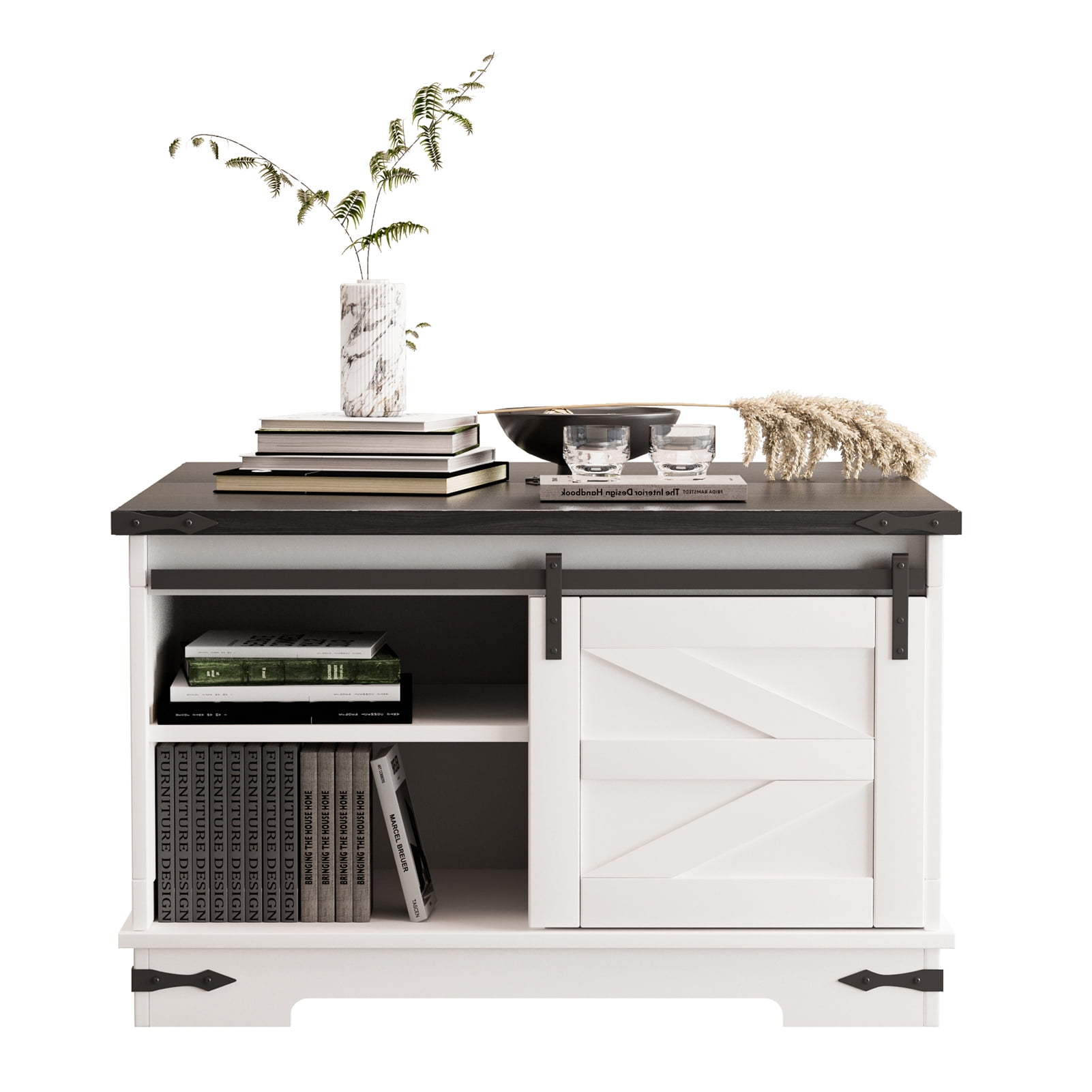Nuoxin Farmhouse Square Lift Top Coffee Table with Storage, Wood Center ...