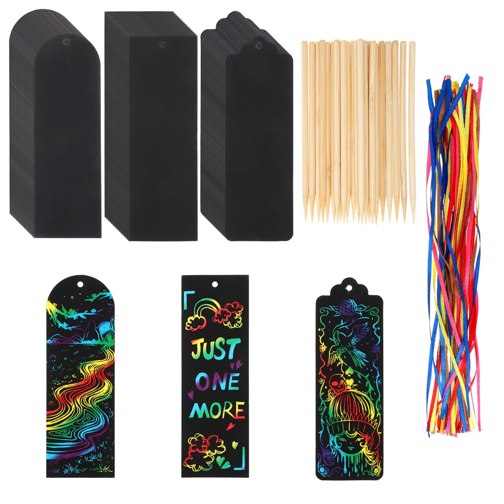 Nuoxin Magic Scratch Rainbow Bookmarks Making Kit, Christmas Party ...