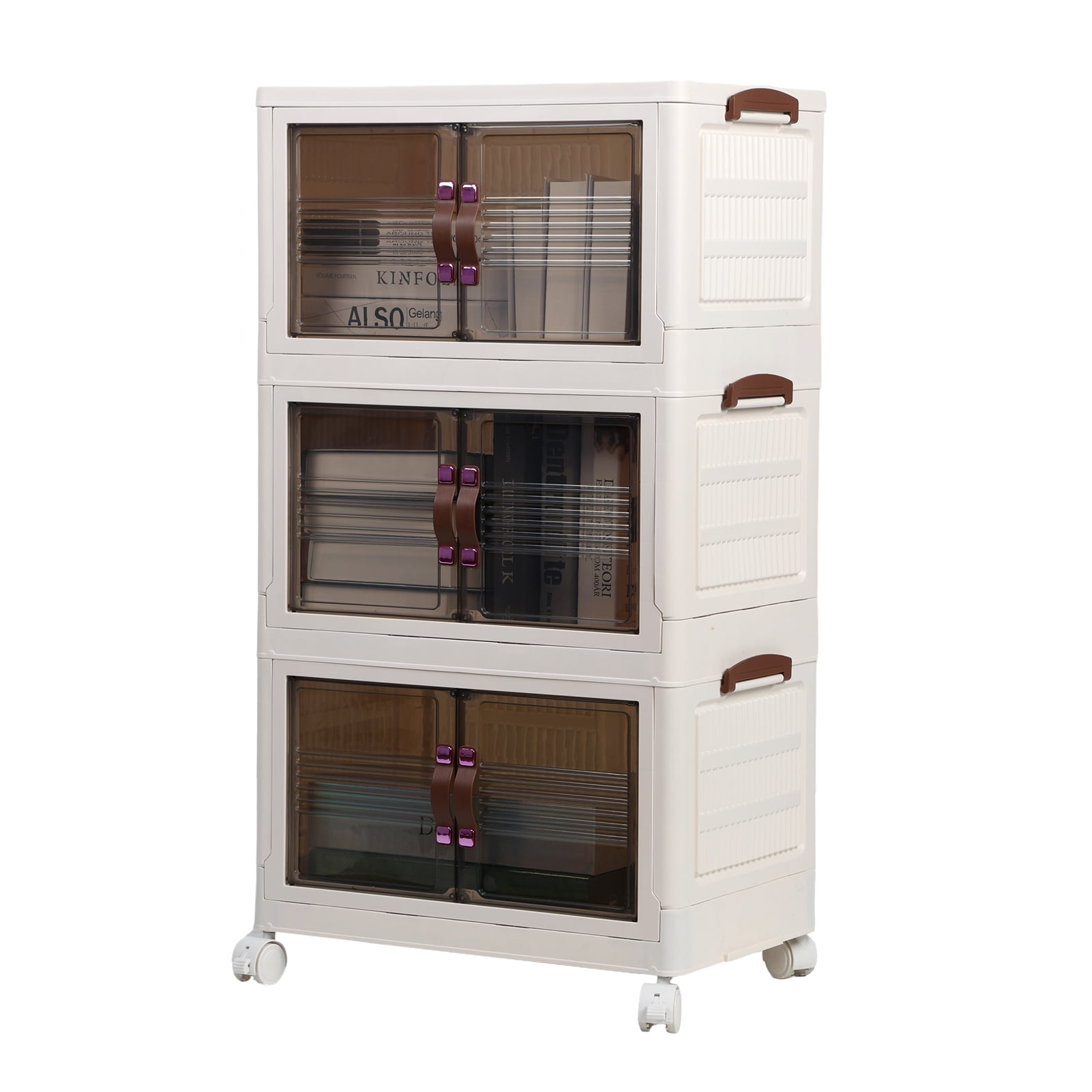 Nuoxin Plastic Storage Bins with Lids, 3 Tier Stackable Storage ...