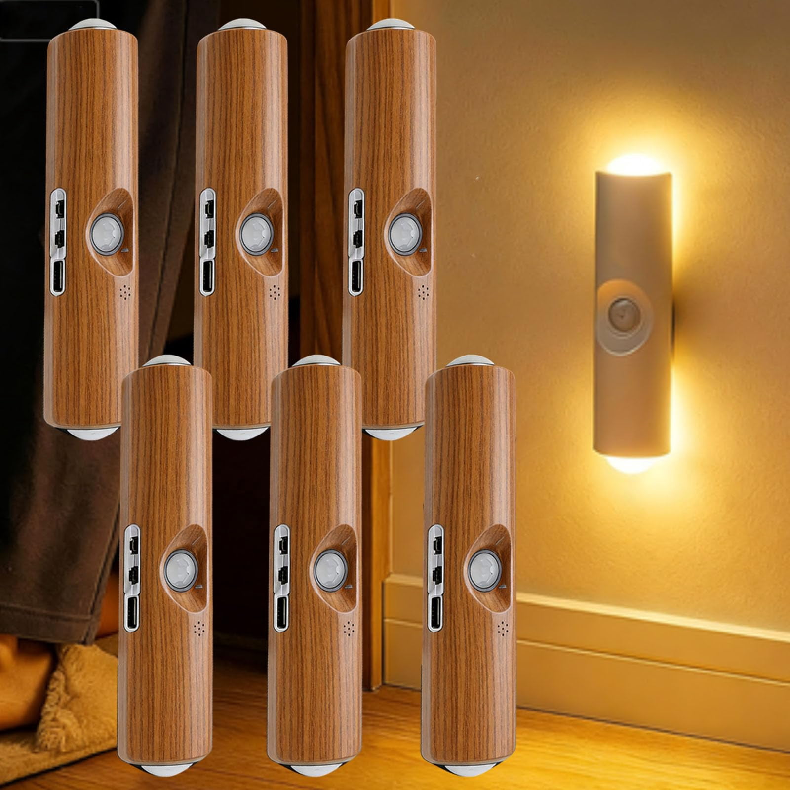 Nuoxin Rechargeable Puck Lights Motion Sensor, Magnetic Wireless Smart ...