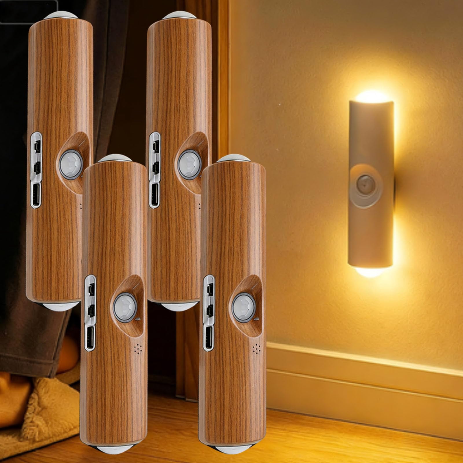 Nuoxin Rechargeable Puck Lights Motion Sensor, Magnetic Wireless Smart ...