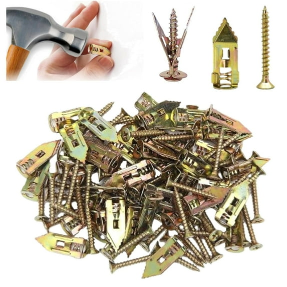 Nuoxin Self Drilling Drywall Anchors with Screws Kit, Metal Expansion ...