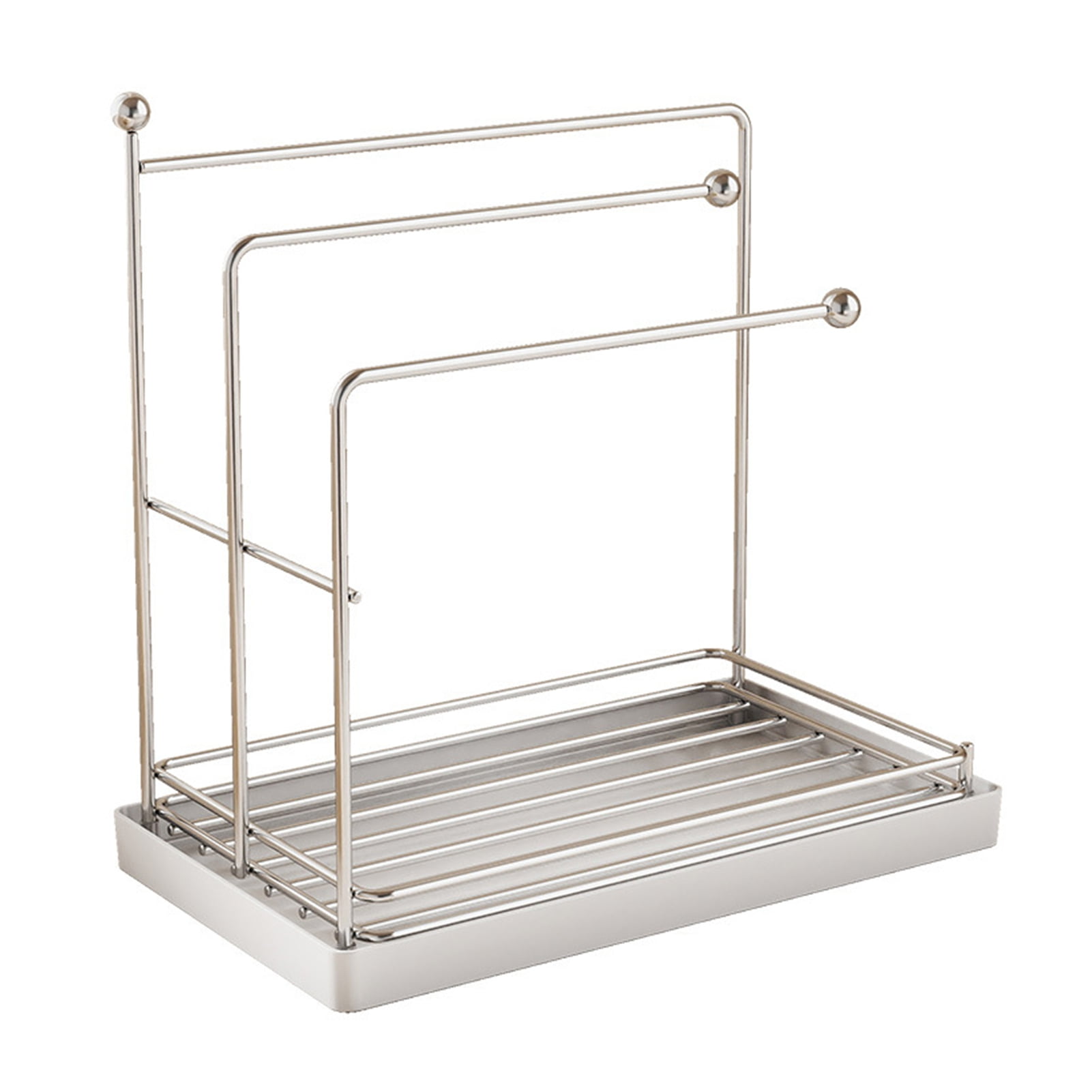 Nuoxin Sink Caddy Stainless Steel Dishcloth Rack with Drain Tray ...