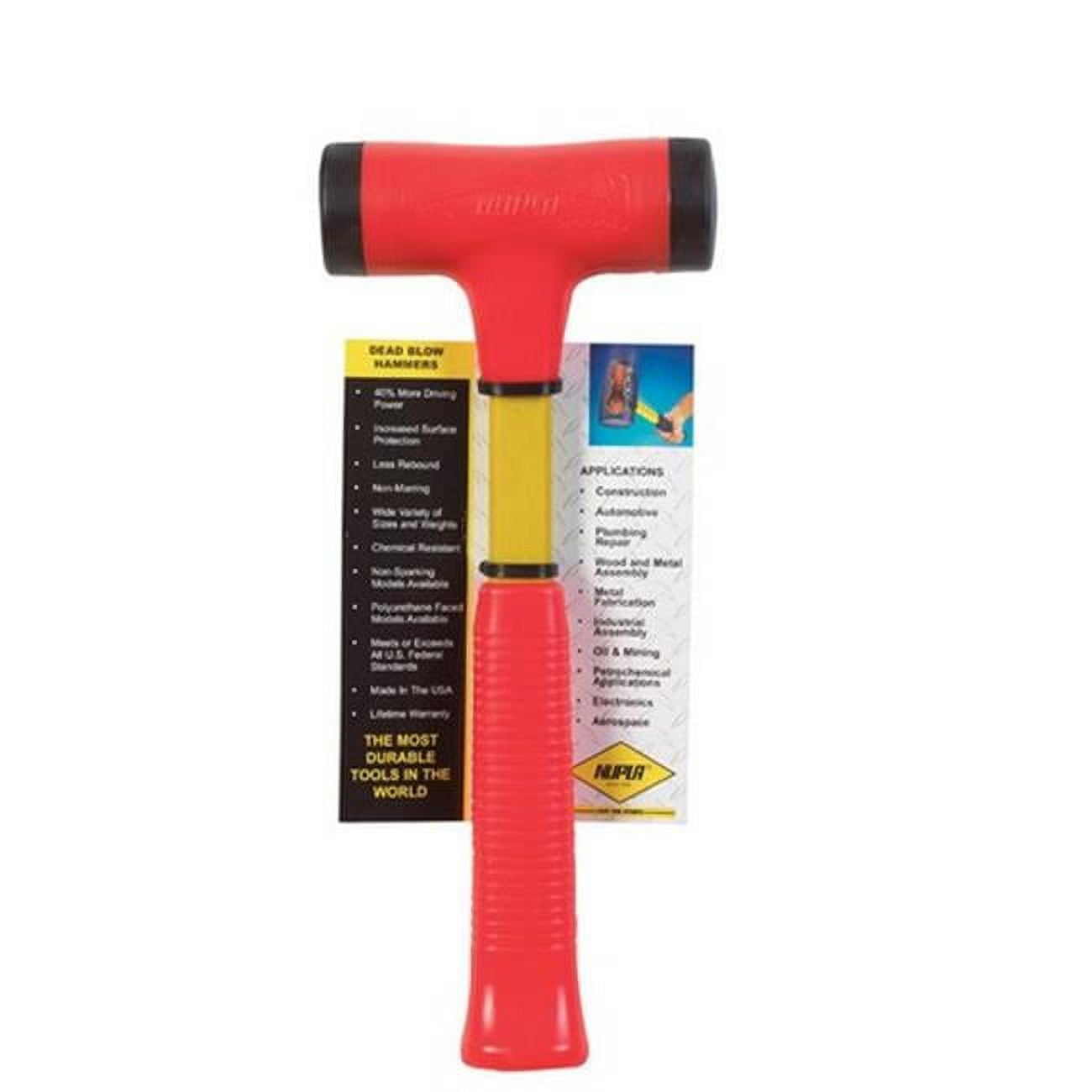 Nupla Strike Pro 24 oz. Dead Blow Hammer, Orange, Steel Head ...
