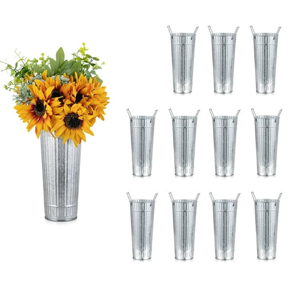 COOLHOOD Flower Storage Bucket Metal Flower Stand Holder Decorative ...