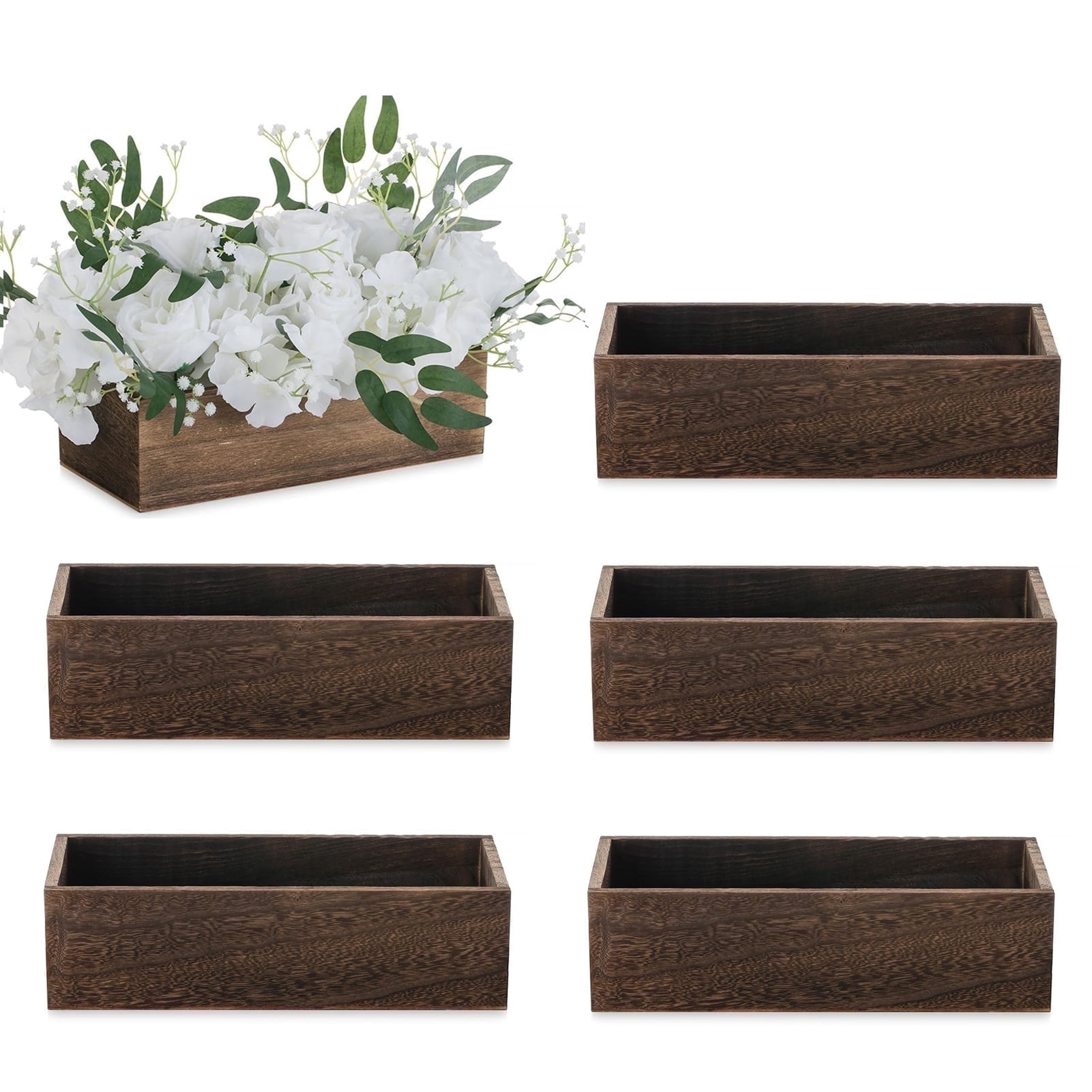 Nuptio Wood Centerpieces for Table, Rectangle Wooden Boxes for living ...
