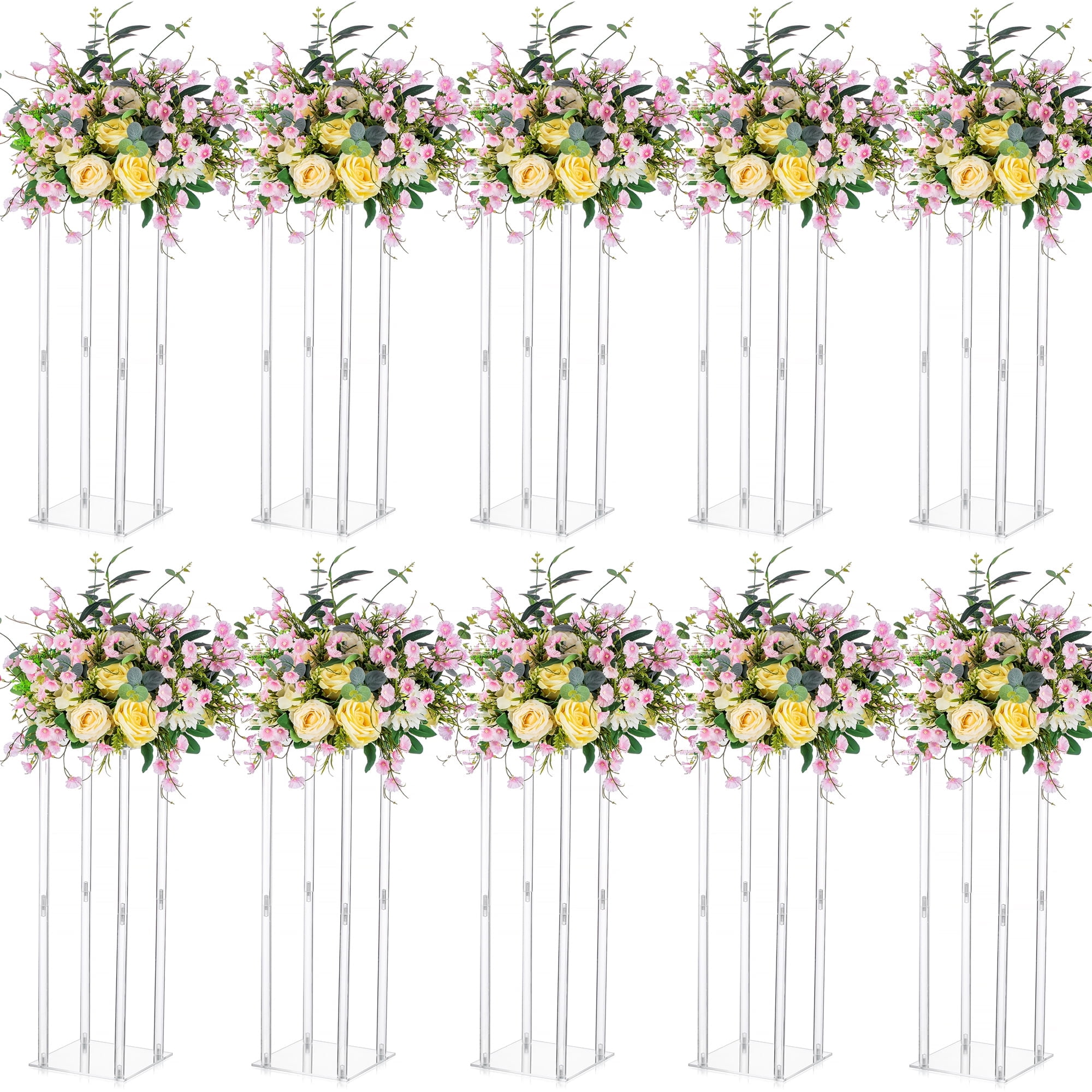 "Nuptio 24"" Flower Tall Bulk Floral Acrylic Vase Clear Wedding ...