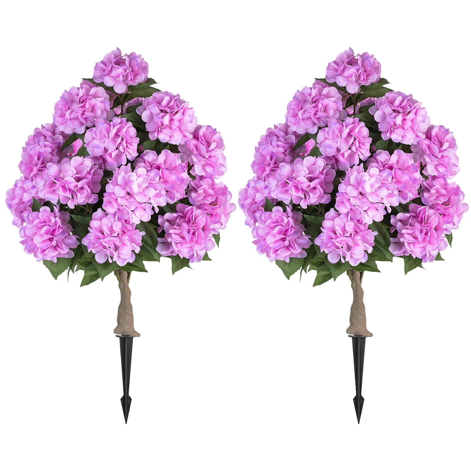 Nuptio Artificial Hydrangea Flowers Trees with Spikes, 2 Pack Fake ...