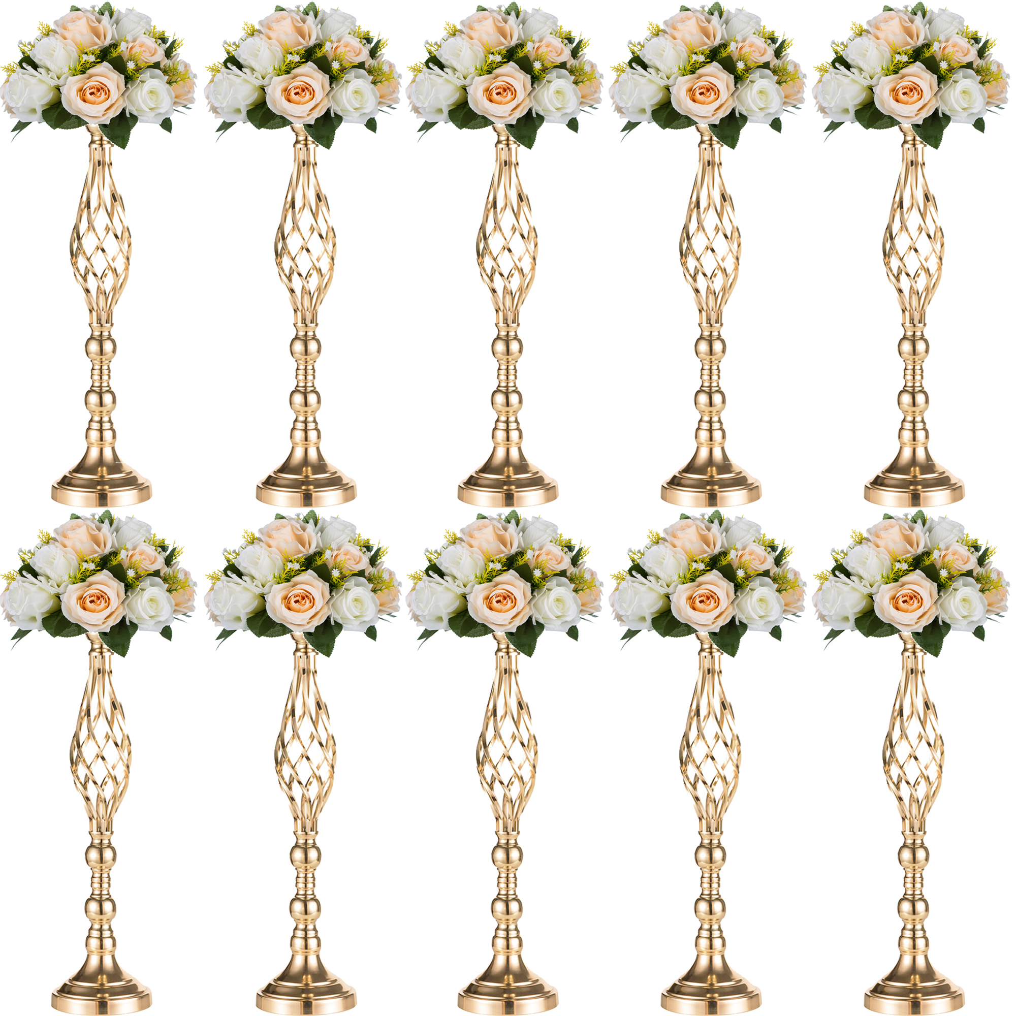 Nuptio Siver Flower Stand for Table Centerpiece 23" Wedding Vase ...