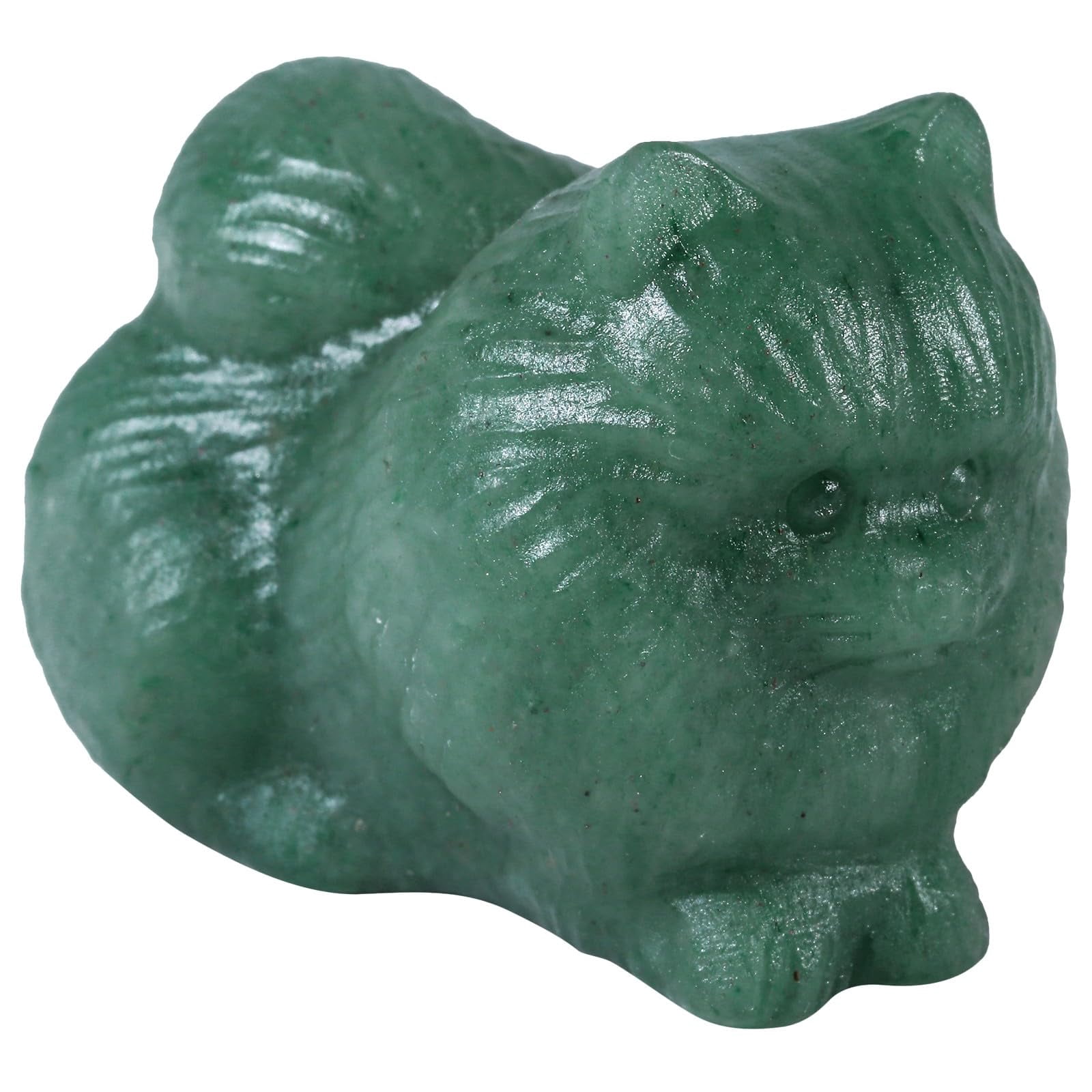 Nupuyai Cute Cat Statue for Home Office Decor, Handcarved Green ...