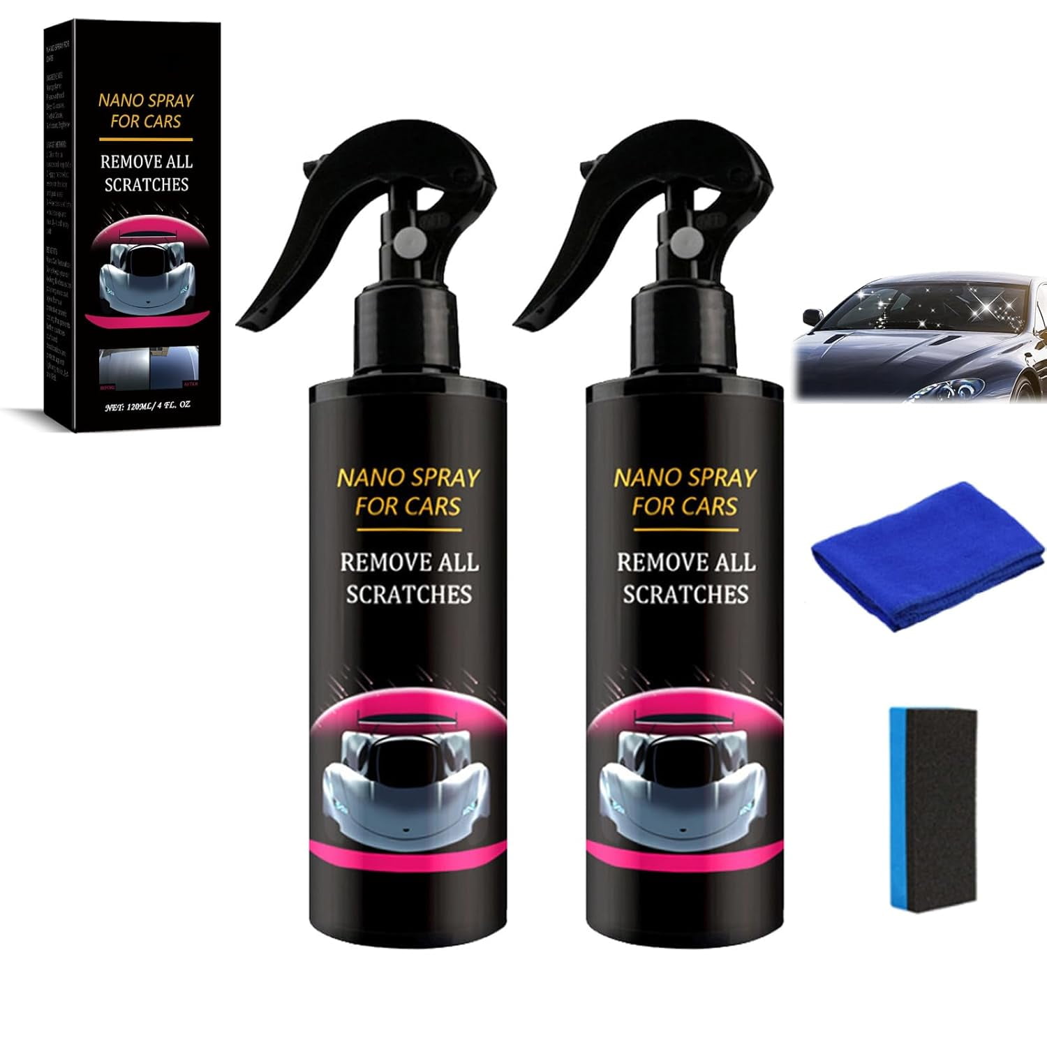 Nuracoat Nano Car Spray, Nuracoat Scratch Remover, 3-in-1 Ceramic ...