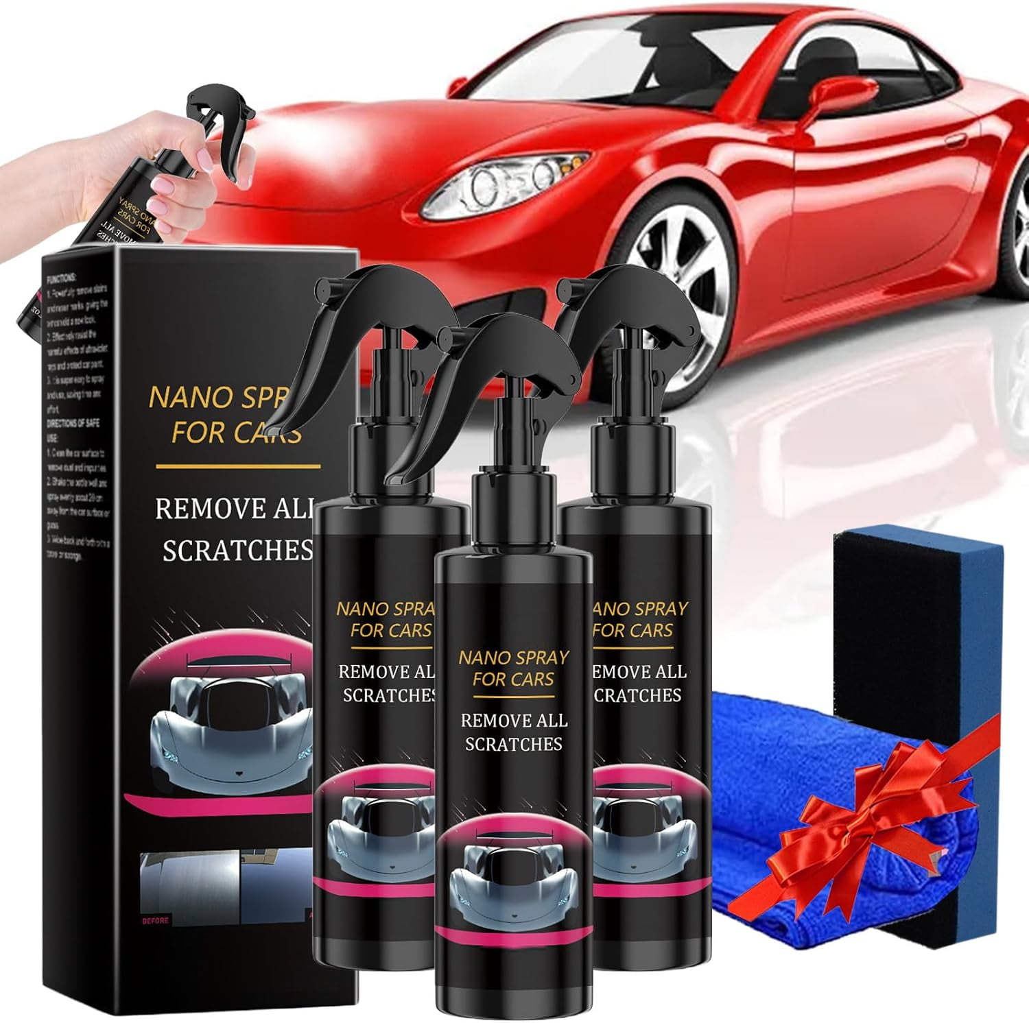 Nuracoat Nano Car Spray, Nuracoat Scratch Remover, Multi-functional ...