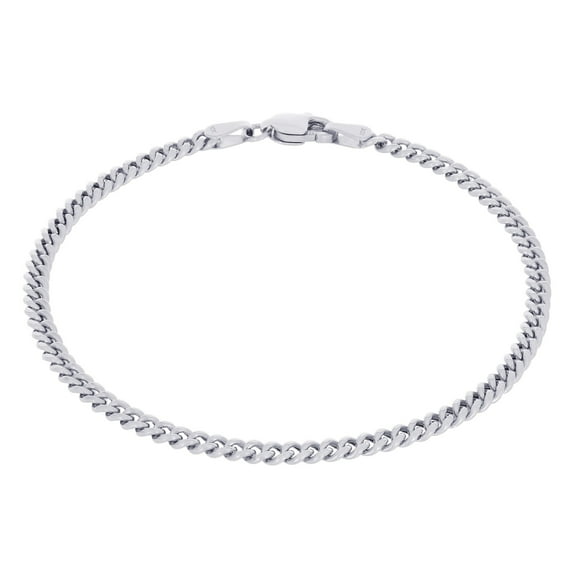 14k White Gold 7.3mm Semi-Solid Miami Cuban Chain - Walmart.com