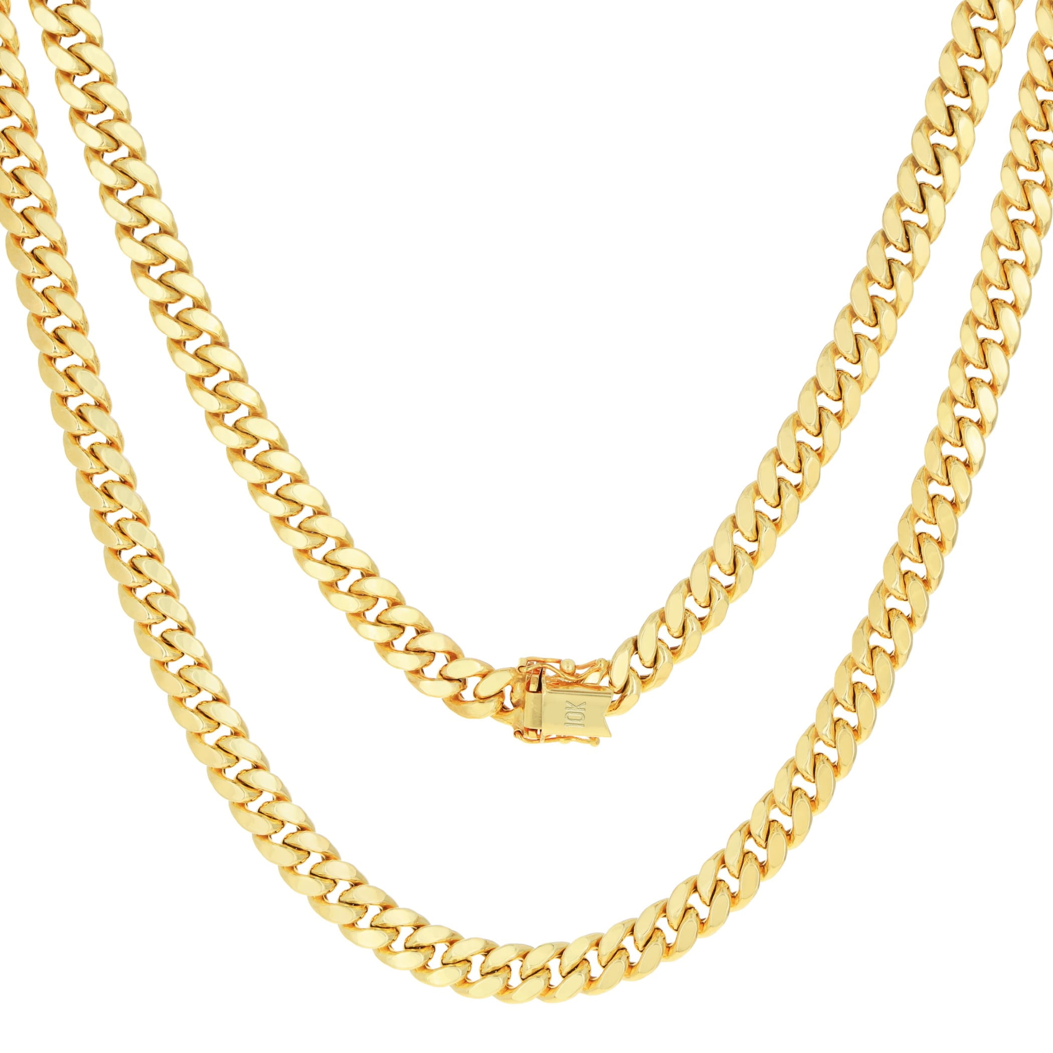 Nuragold 10k Real Yellow Gold Miami Cuban Link 5.5mm Chain Necklace (16 ...