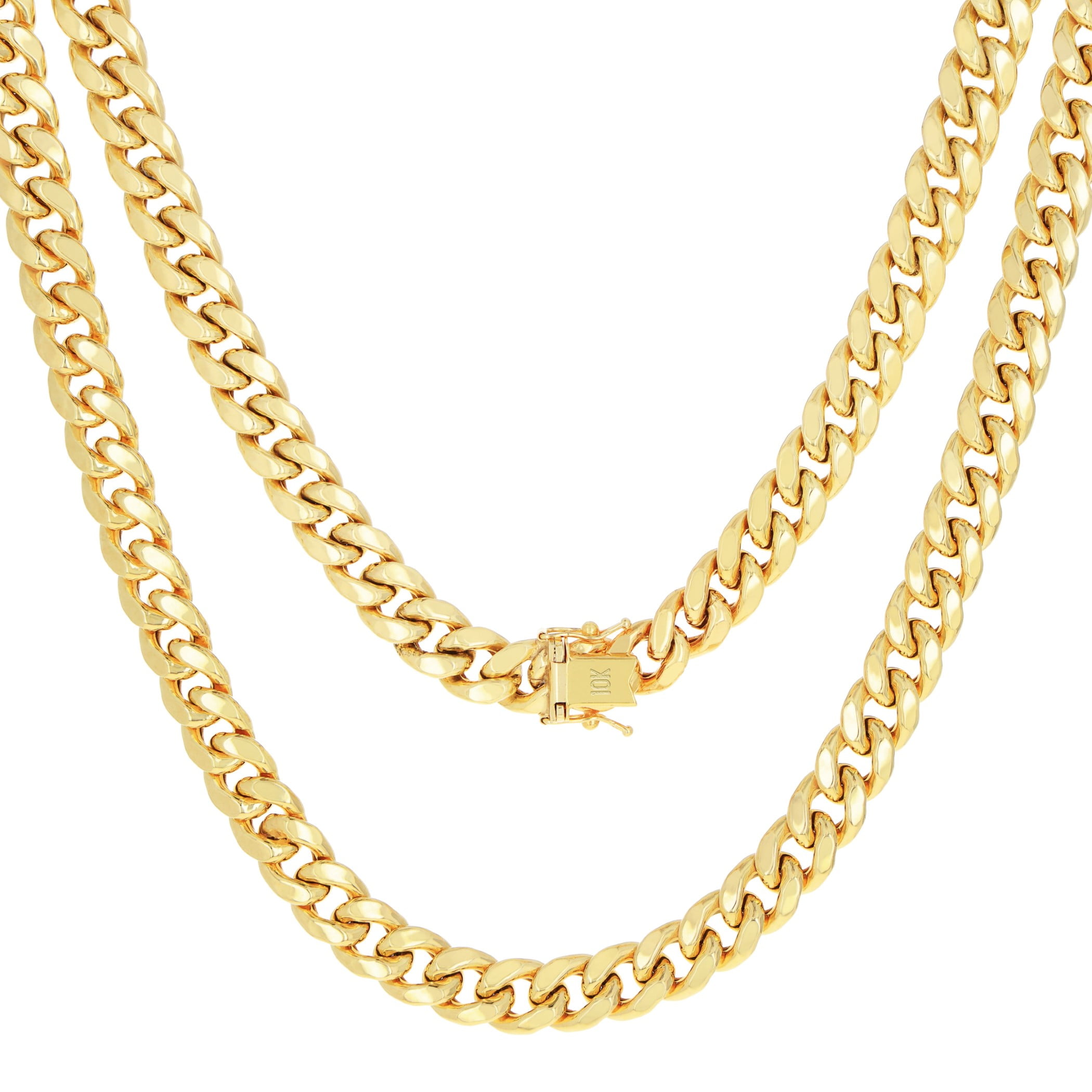 Nuragold 10k Real Yellow Gold Miami Cuban Link 6.5mm Chain Necklace (16 ...