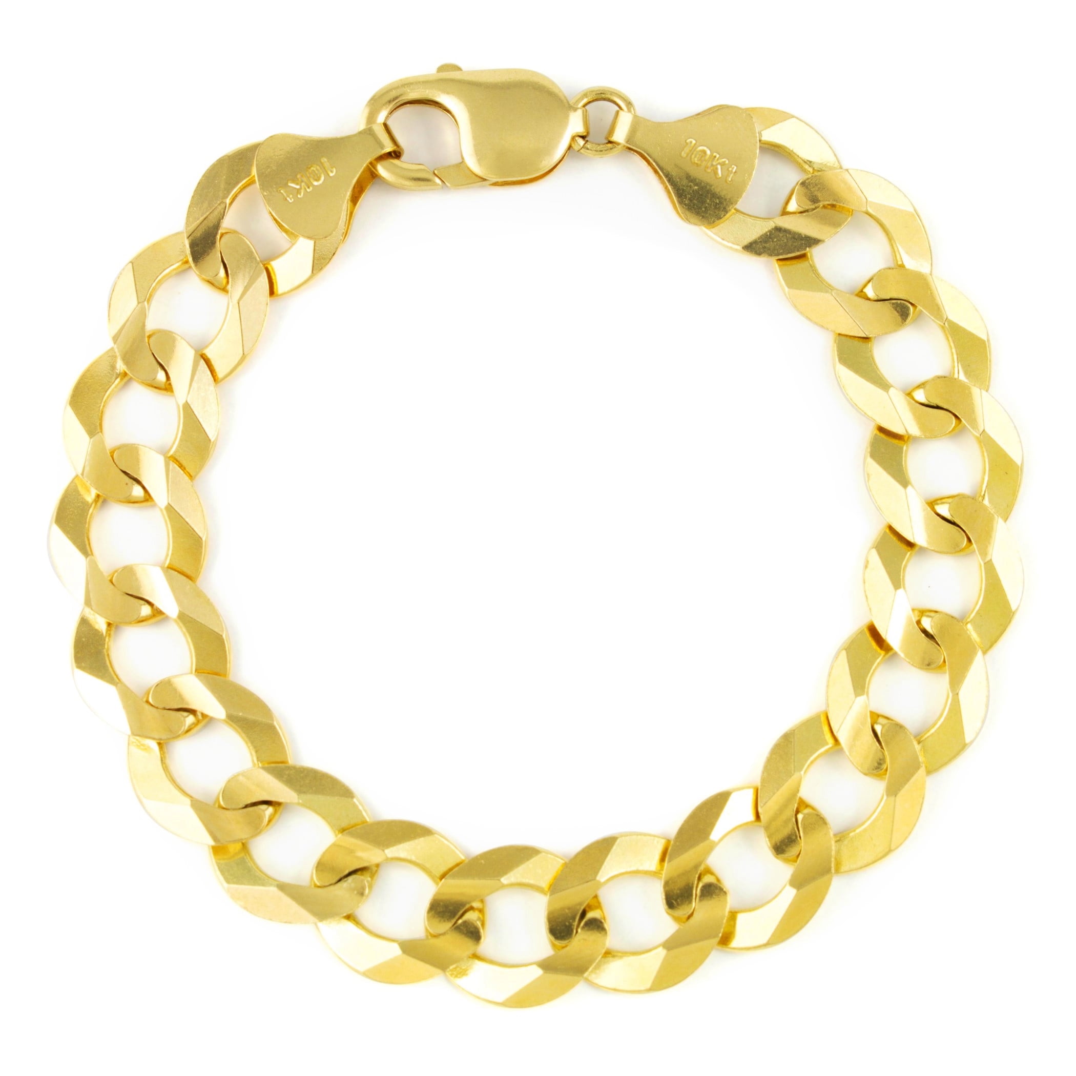 Nuragold 10k Real Yellow Gold Solid Cuban Curb Link 12.5mm Chain ...