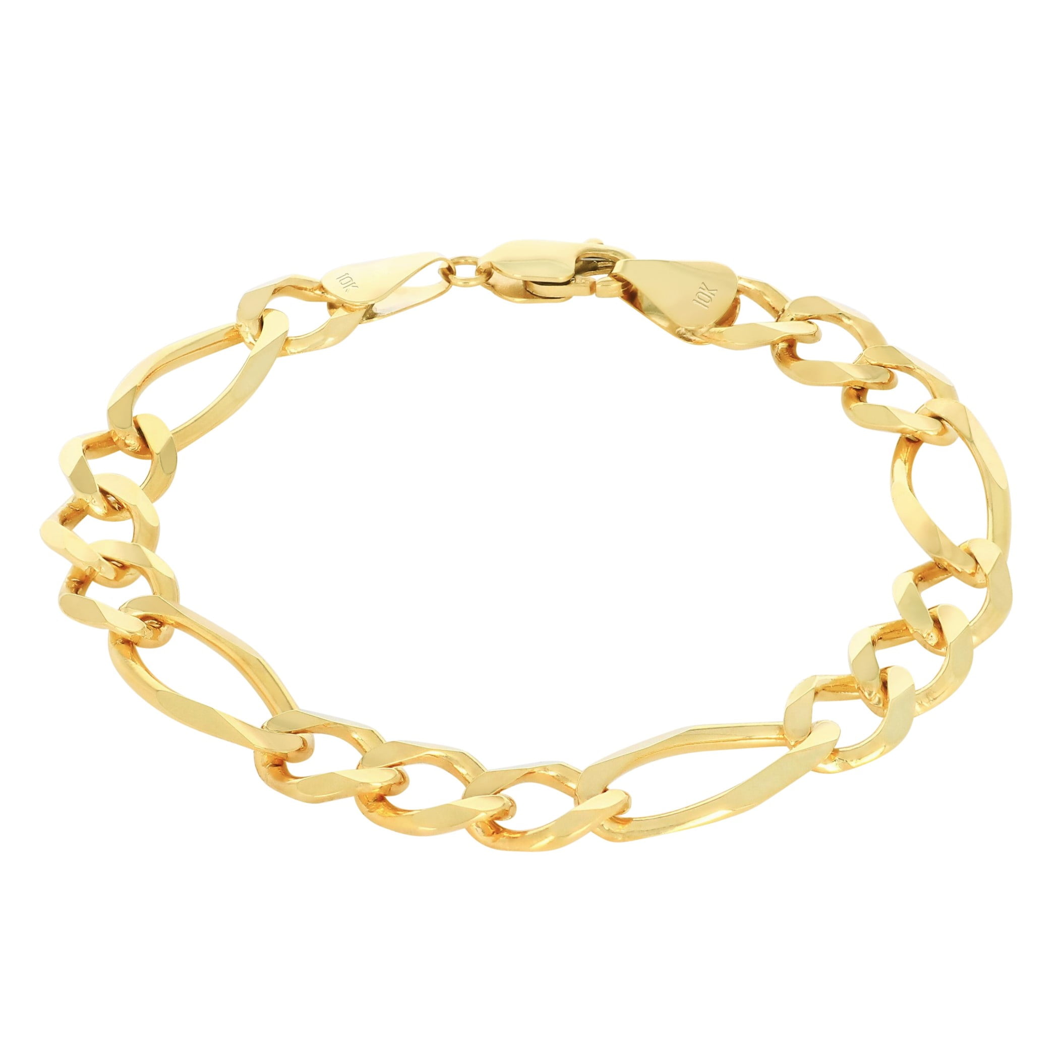 Nuragold 10k Real Yellow Gold Solid Figaro Link 8mm Thick Chain ...