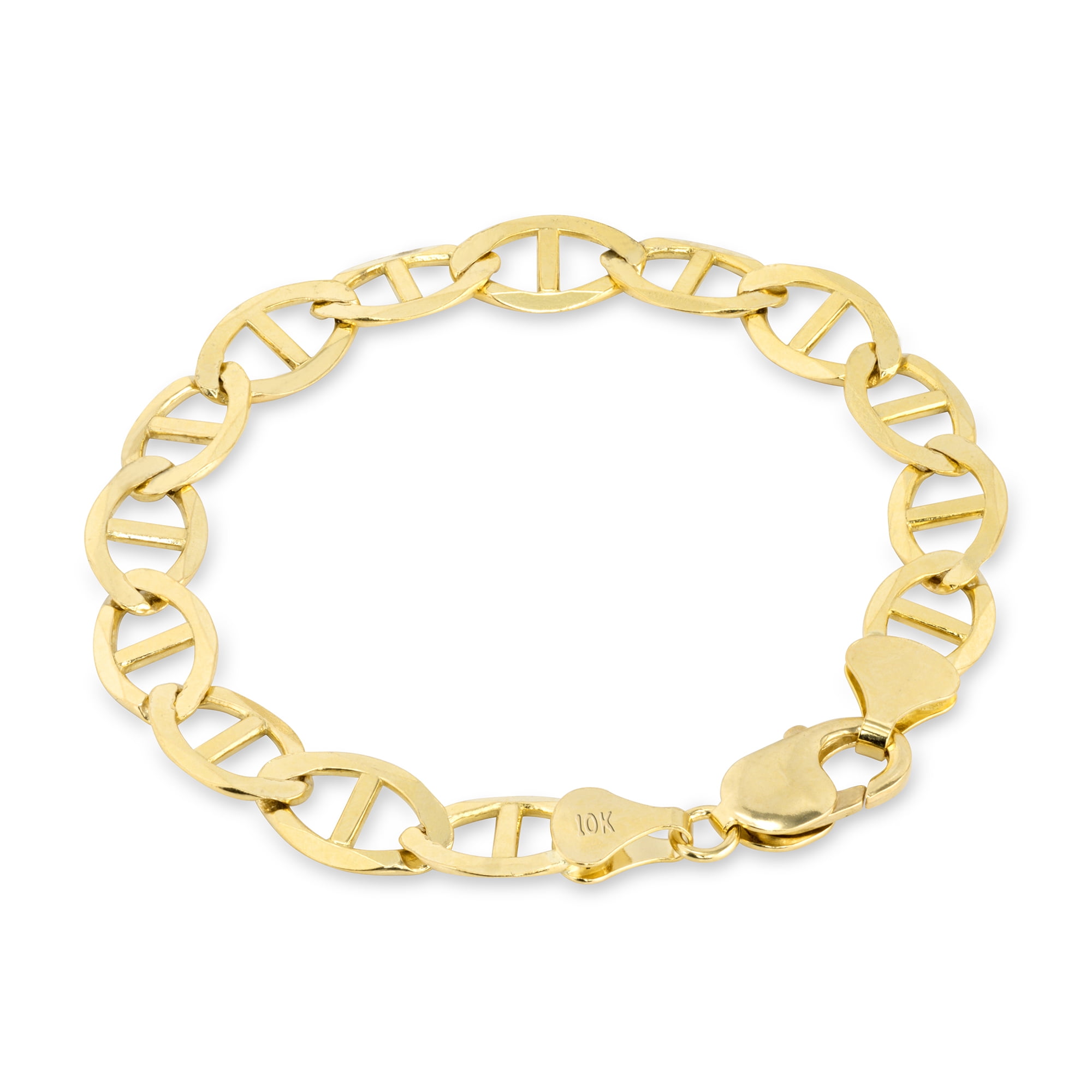 Nuragold 10k Real Yellow Gold Solid Mariner 9mm Chain Anchor Link ...