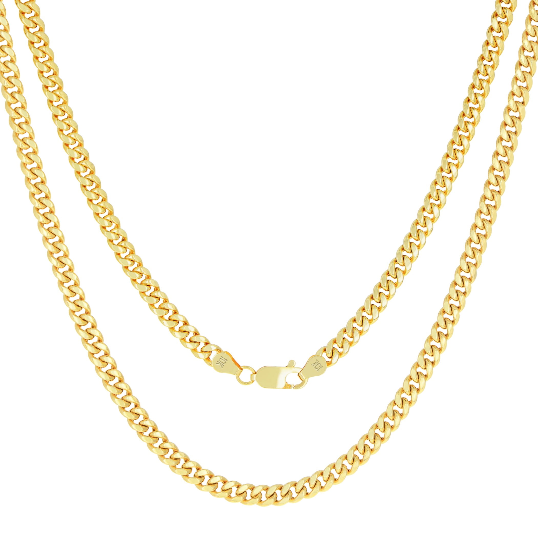 Nuragold 10k Yellow Gold 4.5mm Miami Cuban Link Chain Pendant Necklace ... Nuragold 10k Yellow Gold 4.5mm Miami Cuban Link Chain Pendant Necklace ...