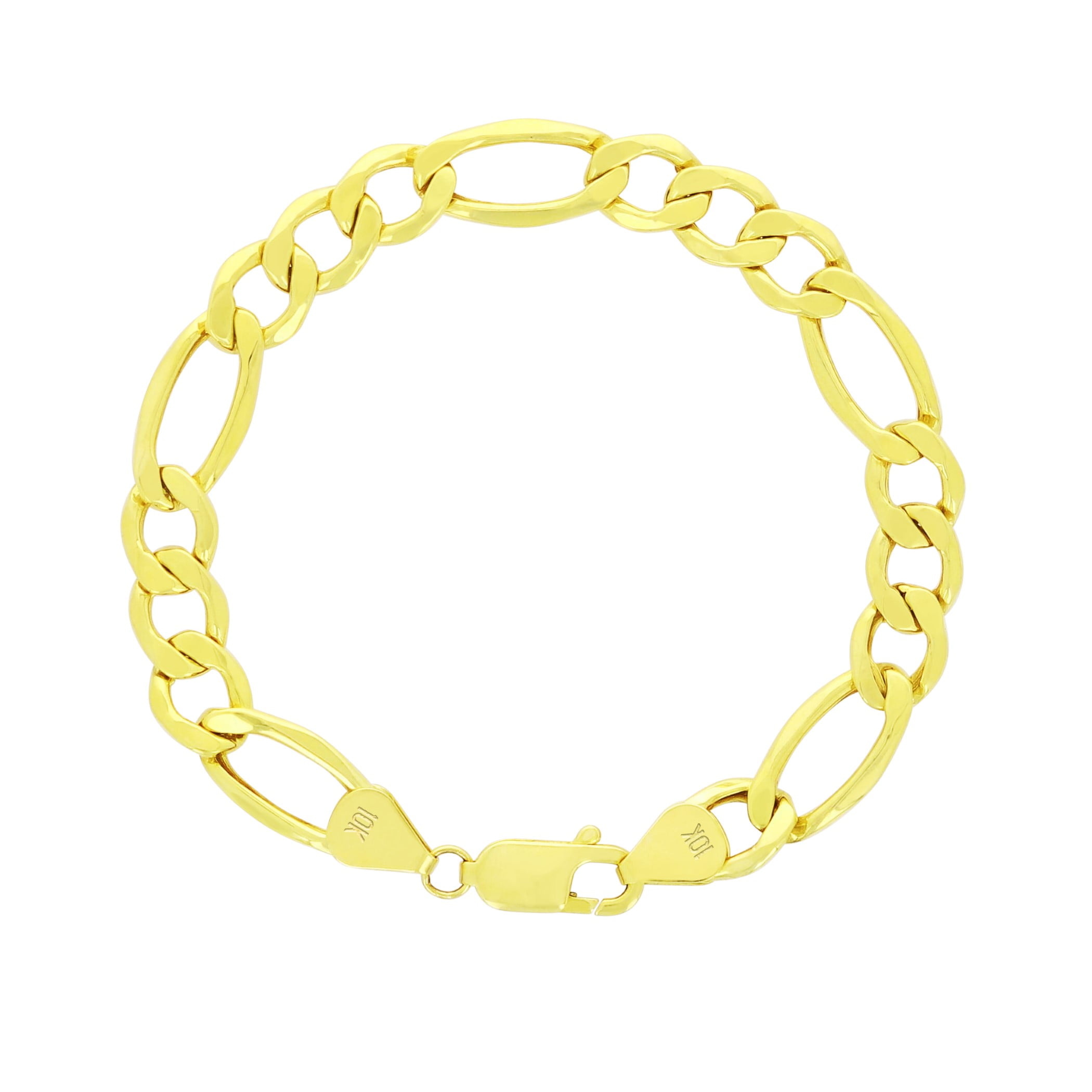 Nuragold 10k Yellow Gold 8mm Figaro Chain Link Bracelet, Mens Womens ... Nuragold 10k Yellow Gold 8mm Figaro Chain Link Bracelet, Mens Womens ...