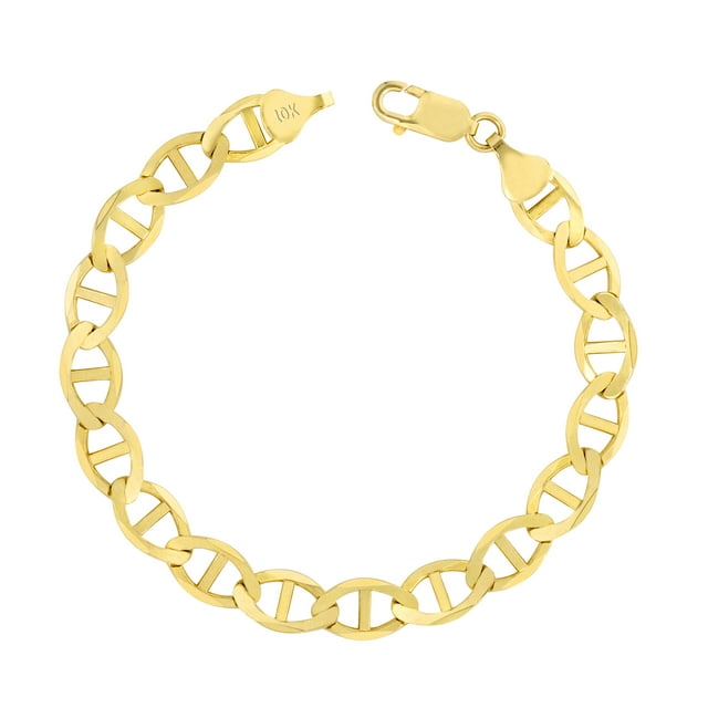 Nuragold 10k Yellow Gold Solid 9mm Anchor Mariner Link Chain Jewelry ... Nuragold 10k Yellow Gold Solid 9mm Anchor Mariner Link Chain Jewelry ...