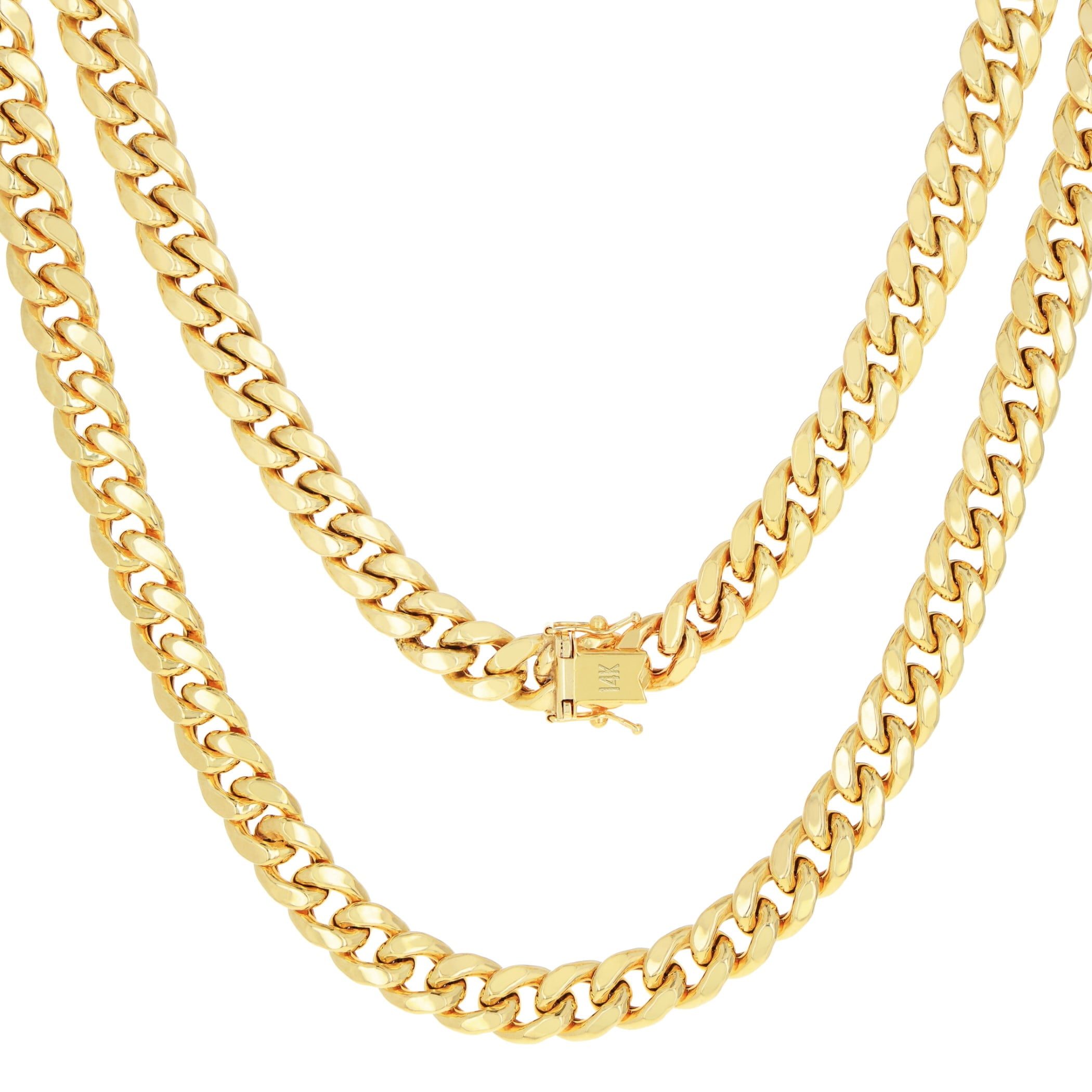Nuragold 14k Real Yellow Gold Miami Cuban Link 6.5mm Chain Necklace (16 ...