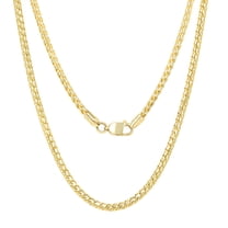 Nuragold 14k Real Yellow Gold Solid Franco Diamond Cut 2.5mm Spiga ...