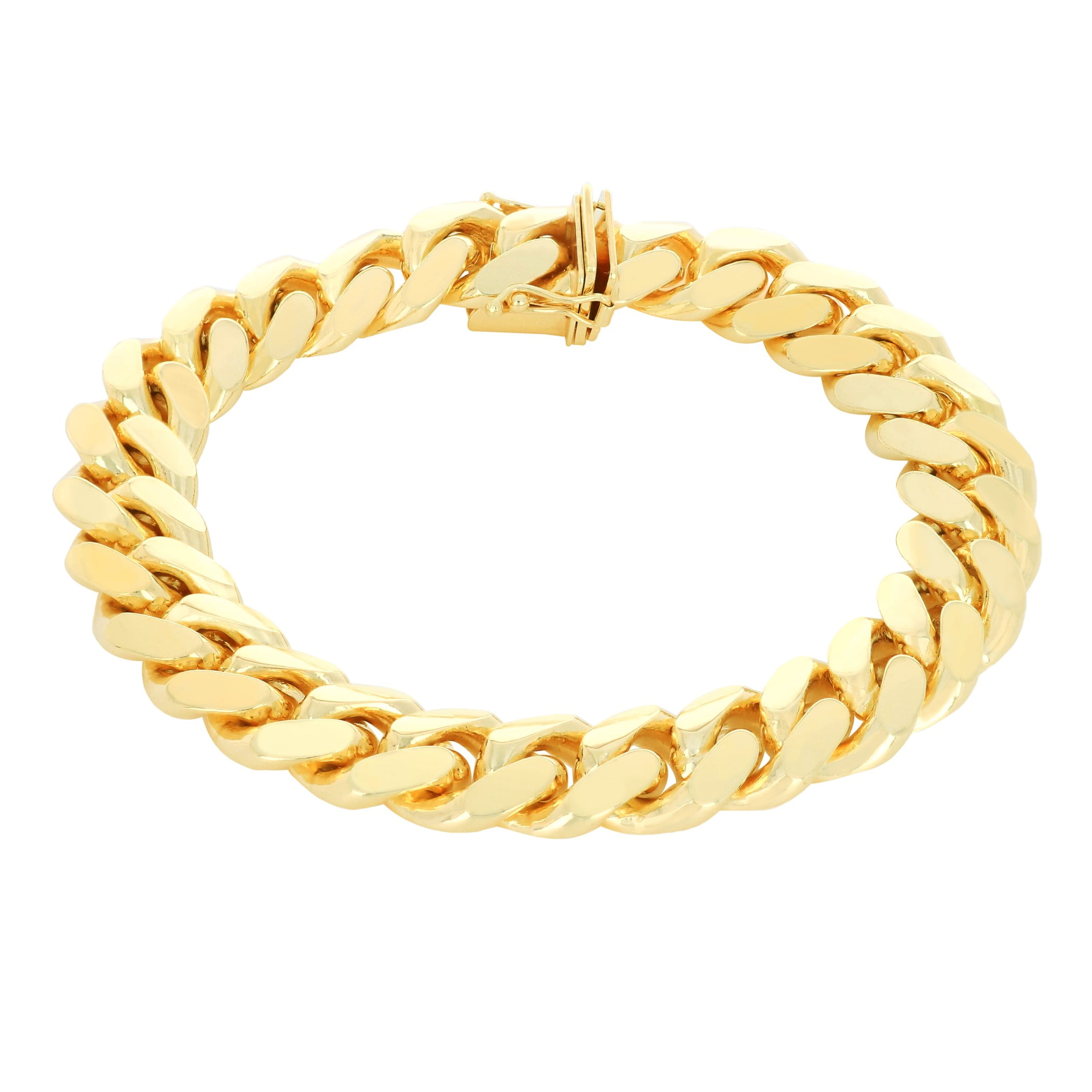 Nuragold 14k Real Yellow Gold Solid Miami Cuban Link 11mm Chain ...