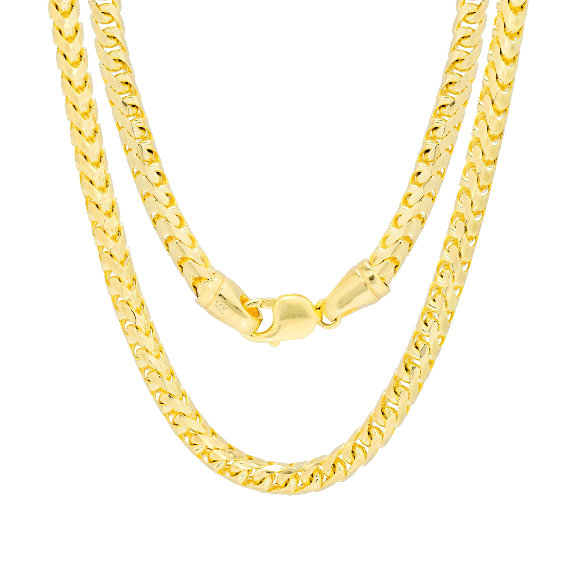 Nuragold 14k Yellow Gold 6mm Solid Franco Diamond Cut Wheat Spiga ... Nuragold 14k Yellow Gold 6mm Solid Franco Diamond Cut Wheat Spiga ...