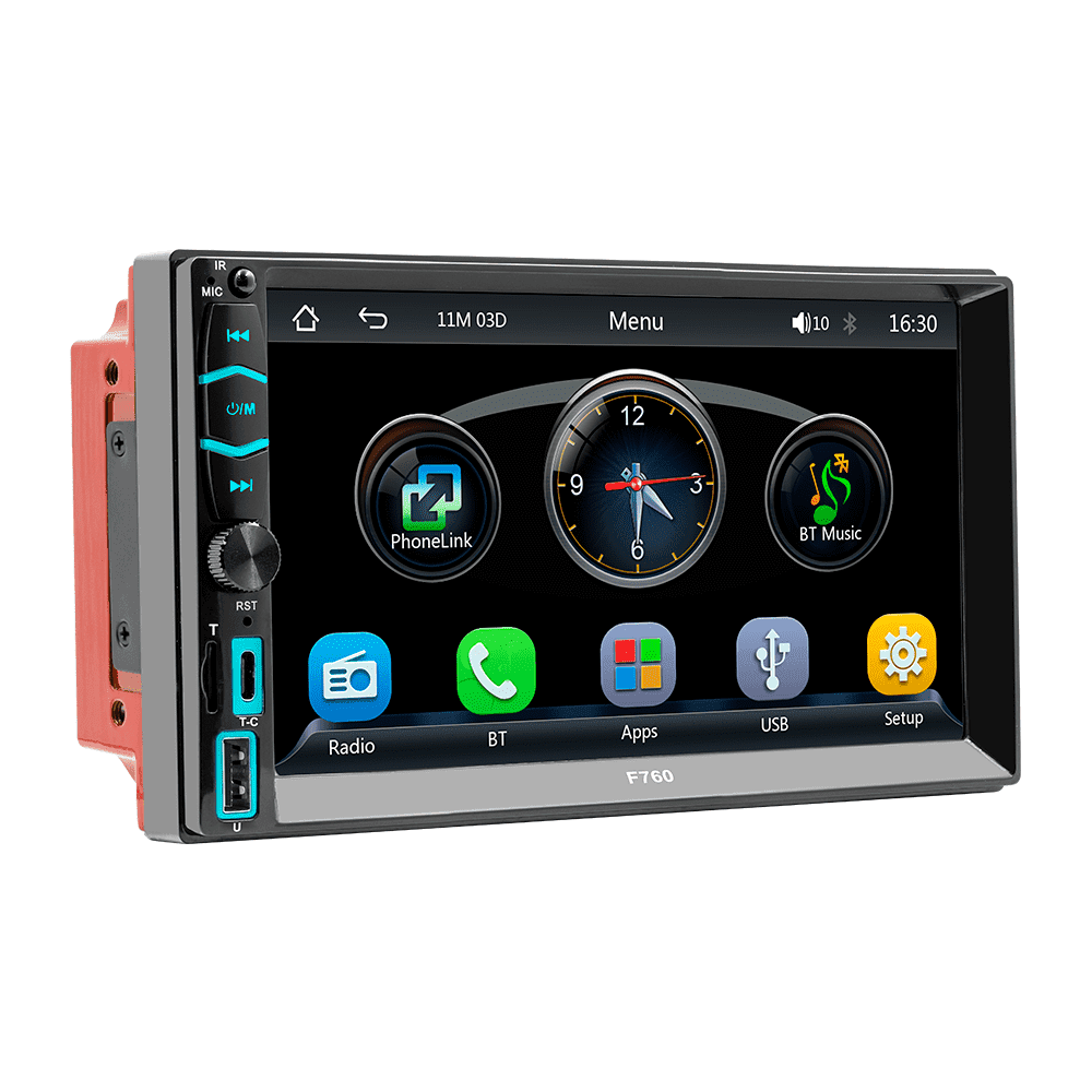 NURATIT 7" Wireless Car Radio Double 2DIN Apple CarPlay Stereo Touch ...