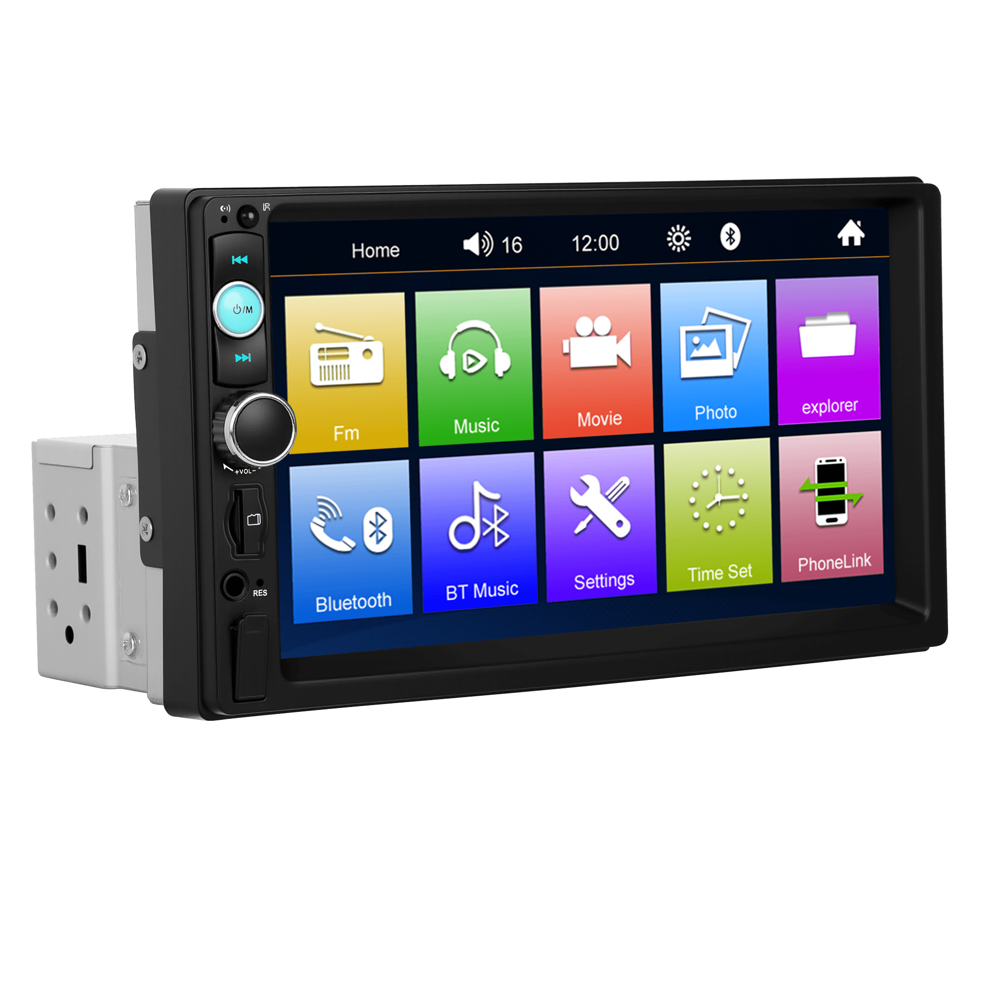 NURATIT Single 1Din 7" Touch Screen Stereo Bluetooth Radio Car Apple ...