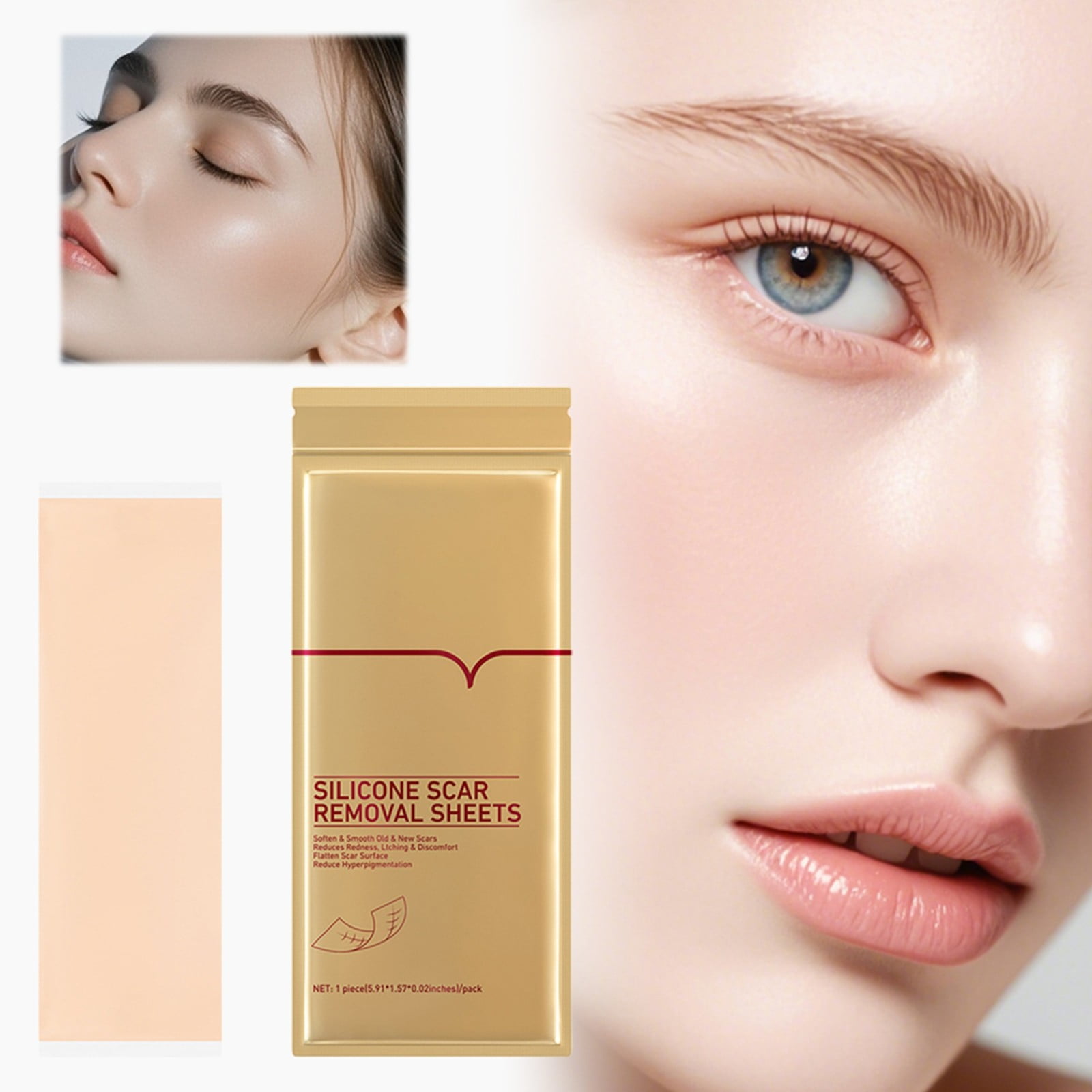 Nureced Reusable Silicone Scar Sheet Reduce Scar Appearance Soften And ...