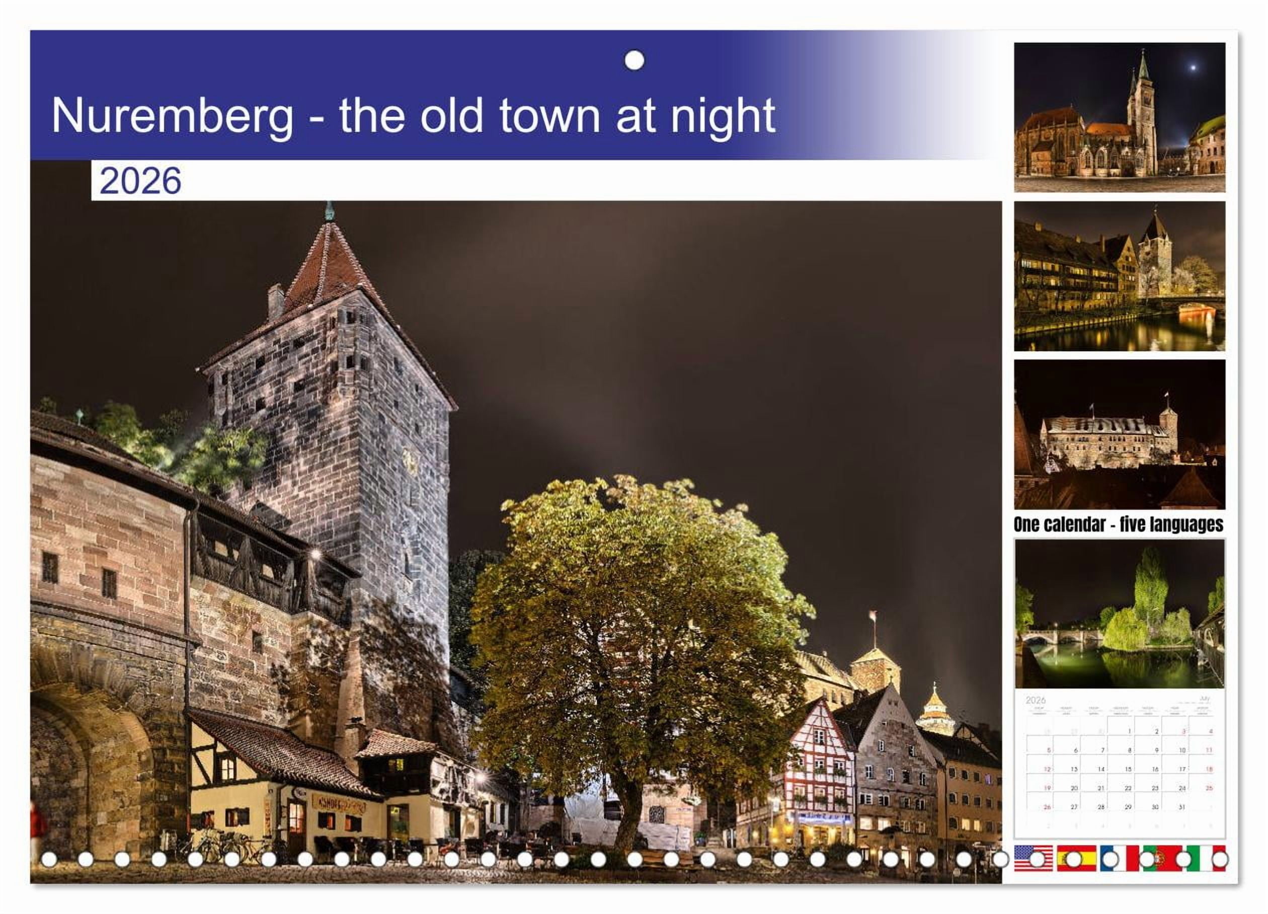 Nuremberg - the old town at night (Monthly Wall Calendar 2026 16.5 x 23 ...