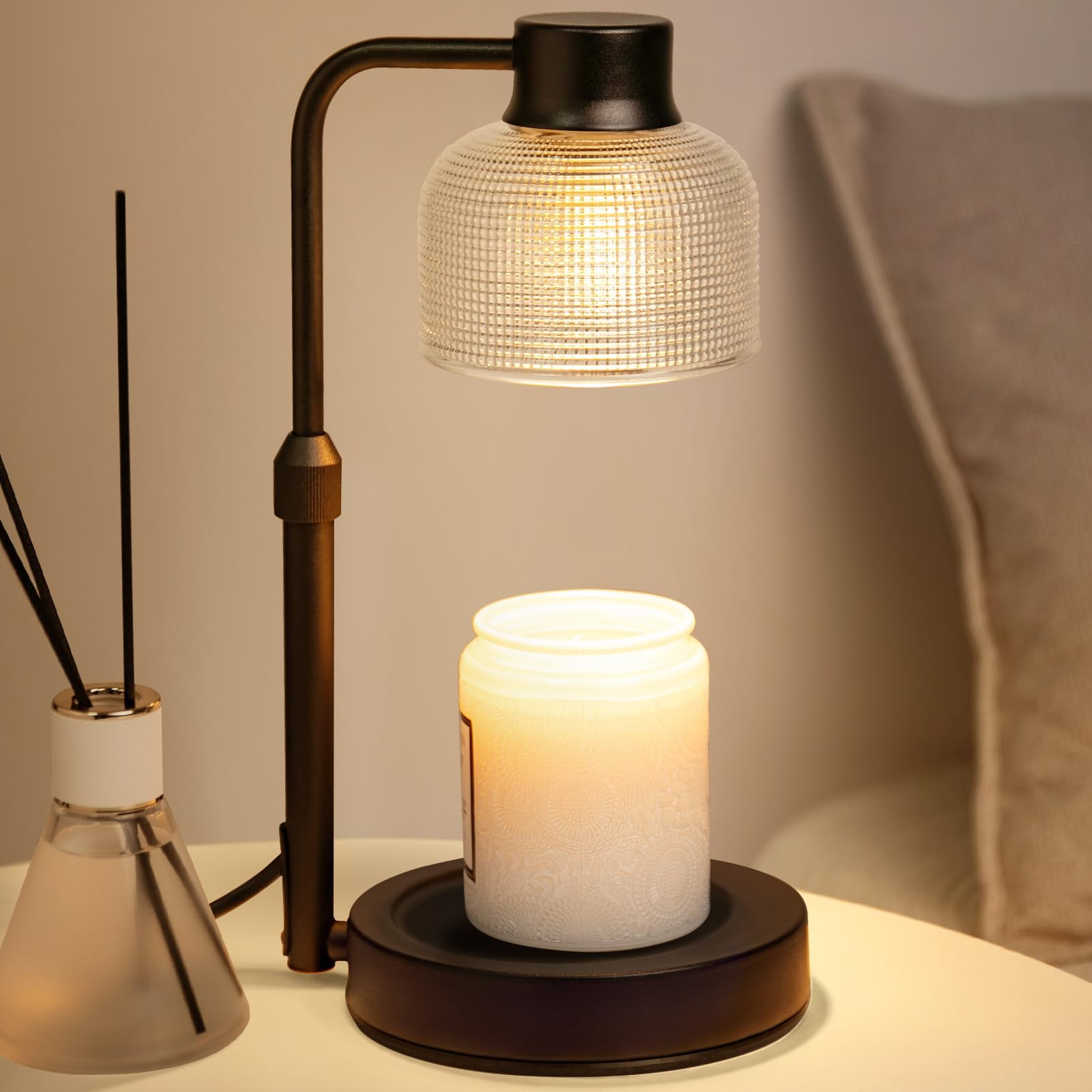 Nurforta Candle Warmer Lamp with Timer: Adjustable Height Dimmable ...