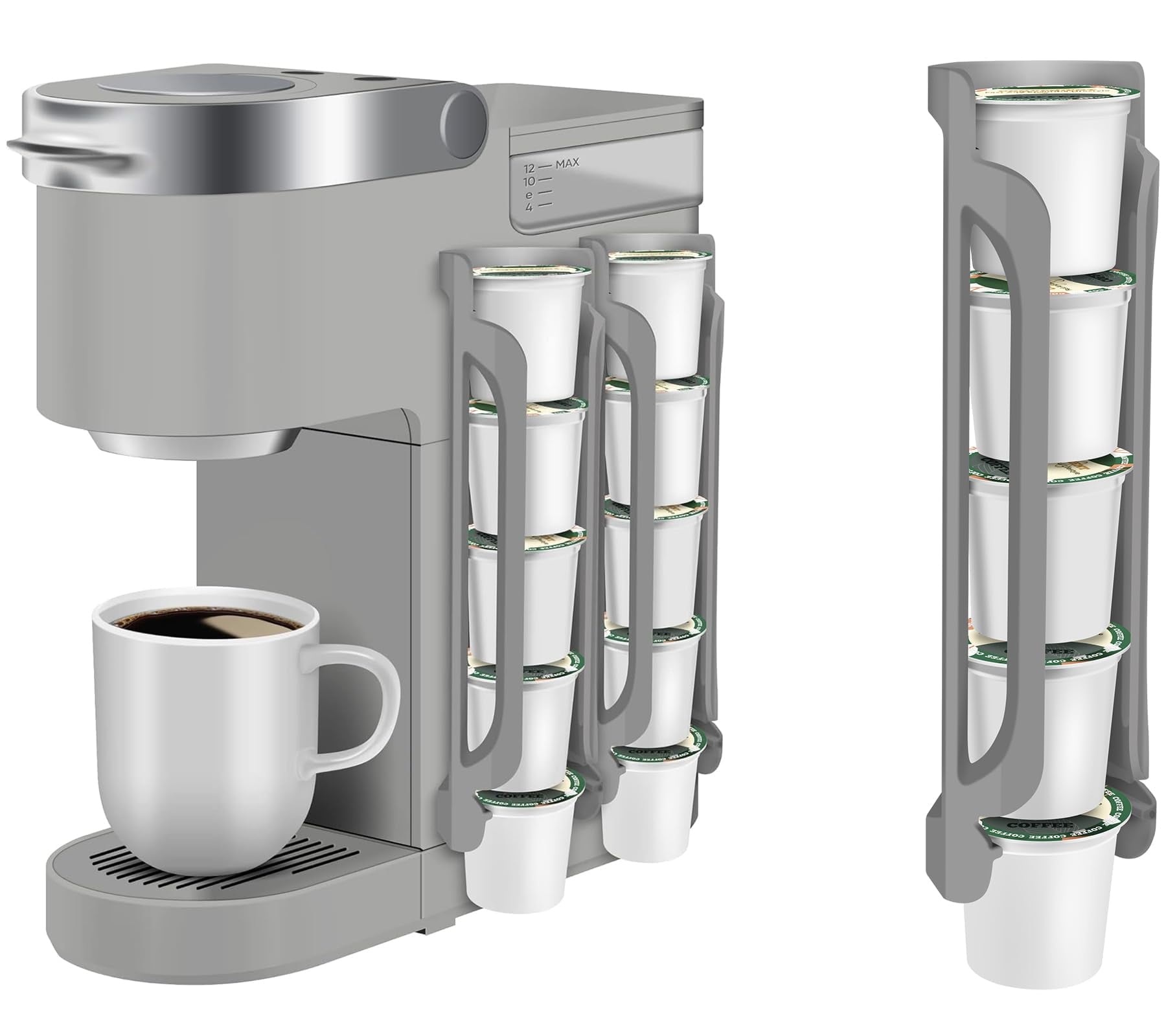 Nurforta K Cup Holder, Coffee Pod Holder for Keurig, Wall Mounted, Grey ...