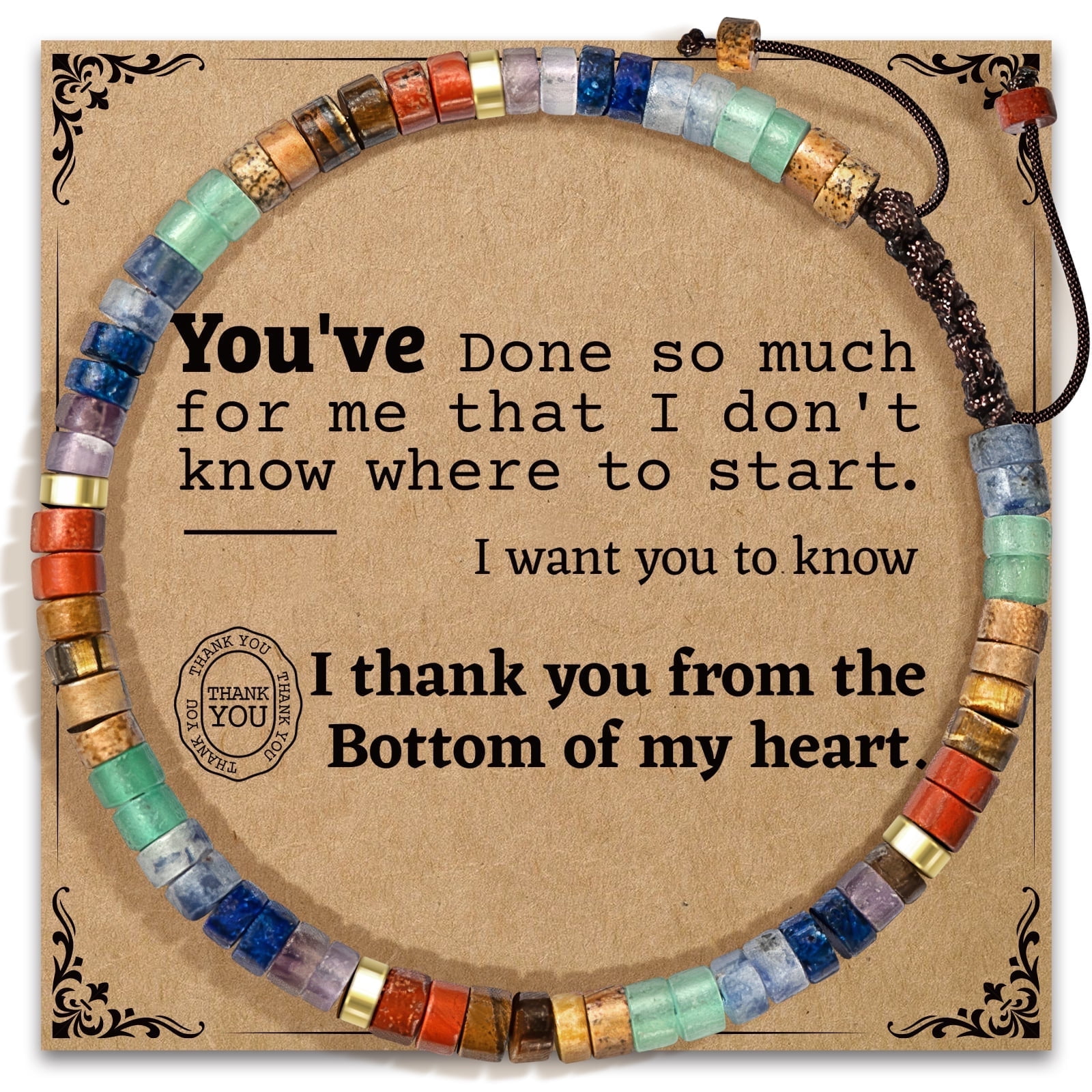 Nurforta Thank You Gifts for Women - Healing Natural Rainbow Stone ...