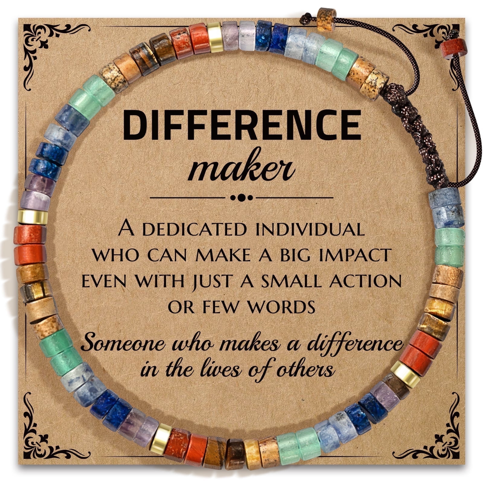 Nurforta Thank You Gifts for Women - Natural Rainbow Stone Bracelet ...