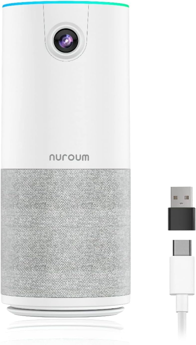 Nuroum C10 1080P Conference Webcam with Microphone Speaker, AI Noise ...