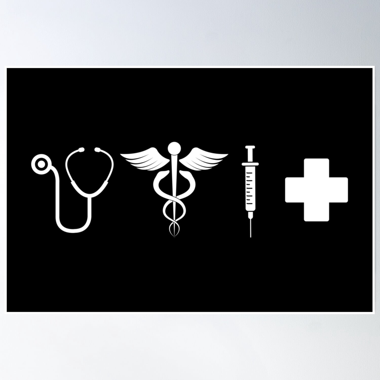 Nurse - 4 Medical Symbols (White) - Rn - Registered Nurse - Syringe ...