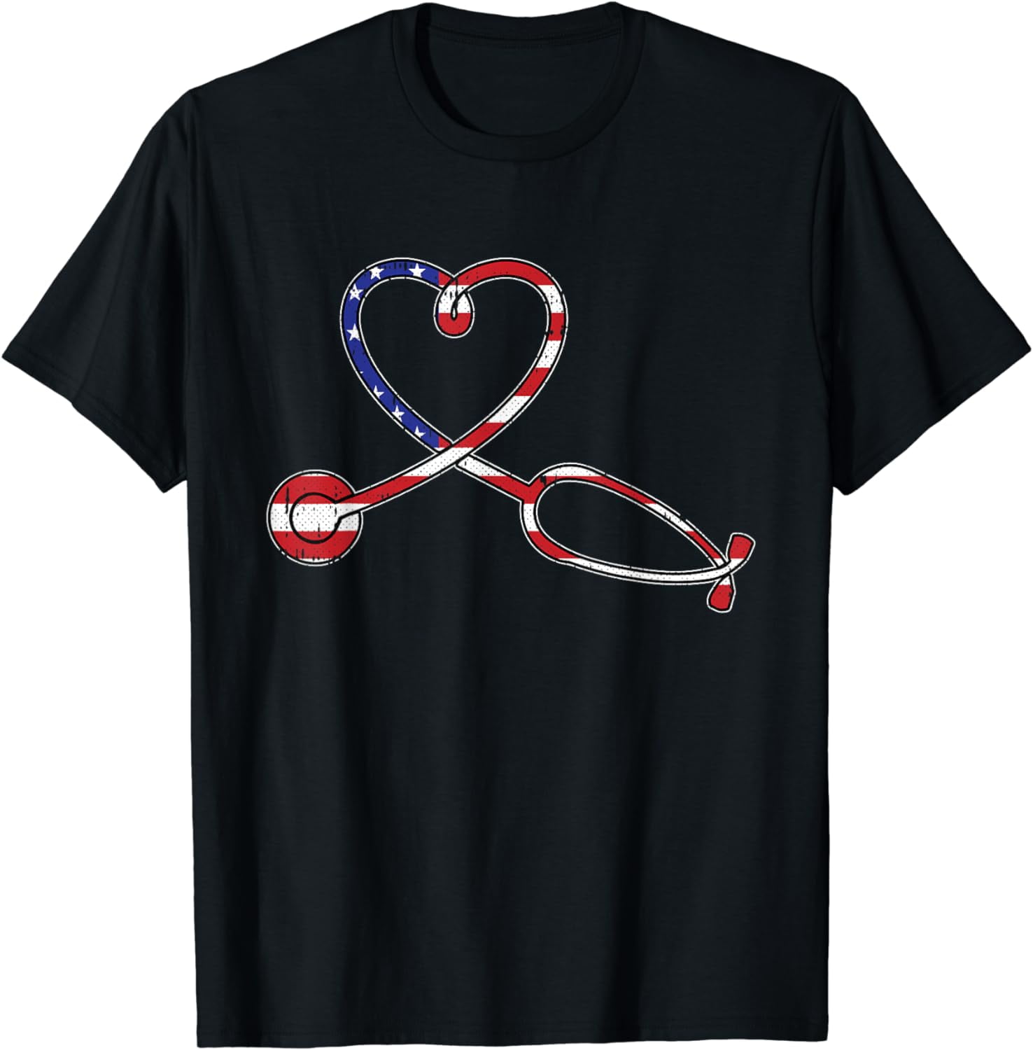 Nurse American Flag 4th Of July Heart Patriotic RN Nursing T-Shirt ...