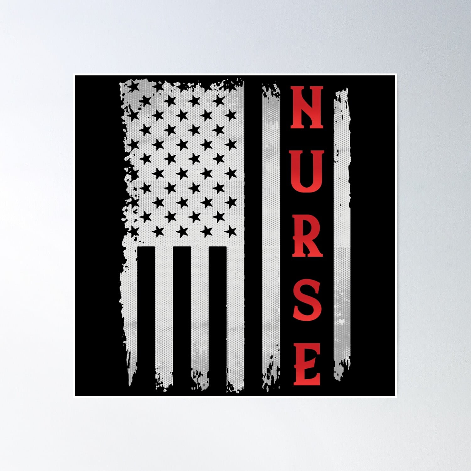 Nurse American Flag Poster Wall Art, Modern Wall Decor, 24x24 UNFRAMED ...