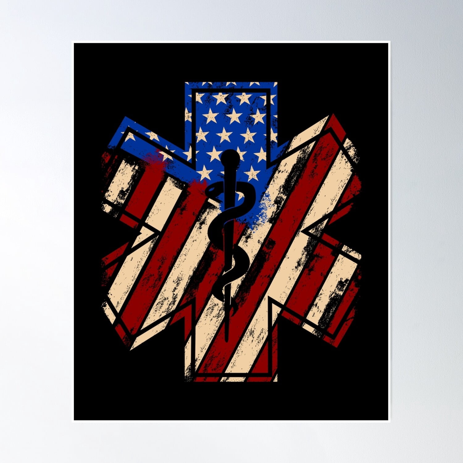 Nurse American Flag Rn Lpn Gift Poster Wall Art, Modern Wall Decor ...