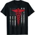 Nurse American Flag Shirt - Red Nurse Symbol on US Flag - Walmart.com