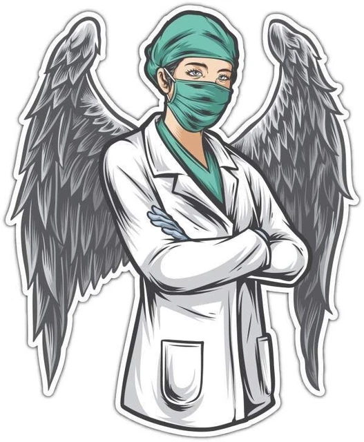 Nurse Angel Md Doctor Medical Hospital Car Window Stickerphone Decal ...