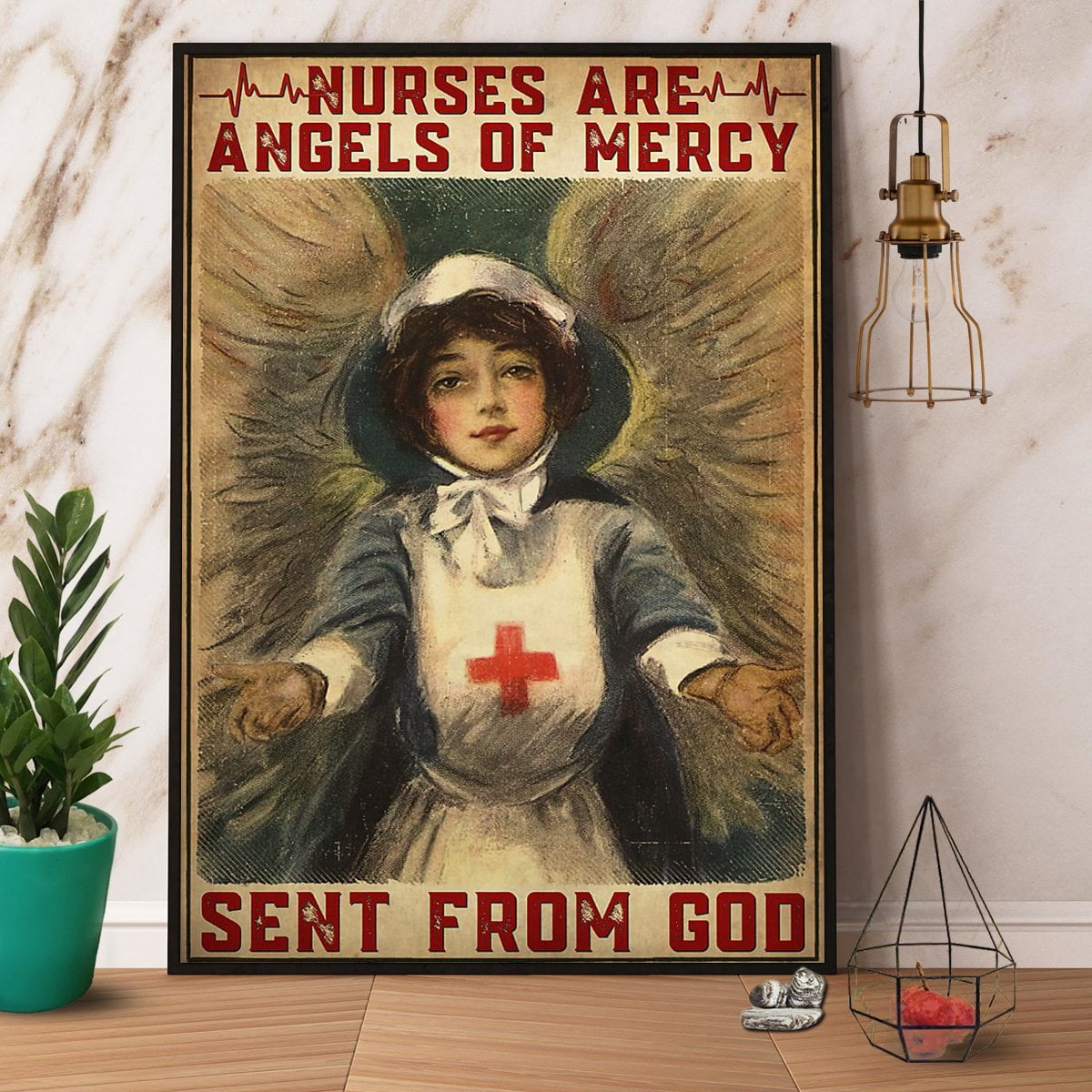Nurse Angels Of Mercy Sent From God Vintage Paper Poster No Frame 16 x ...