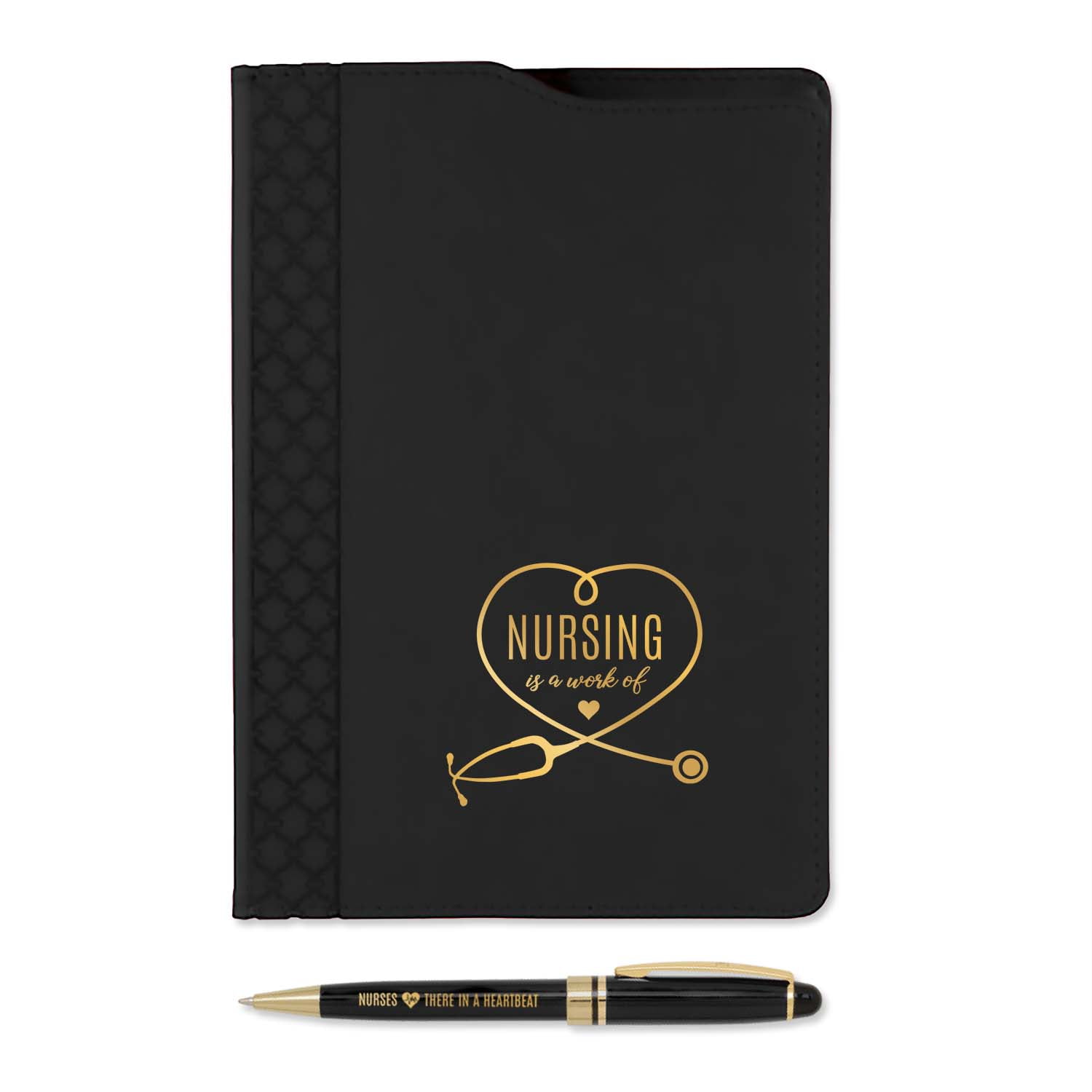 Nurse Appreciation Black Folio And Pen Set / 5.75” x 8.75” Nursing Is A ...