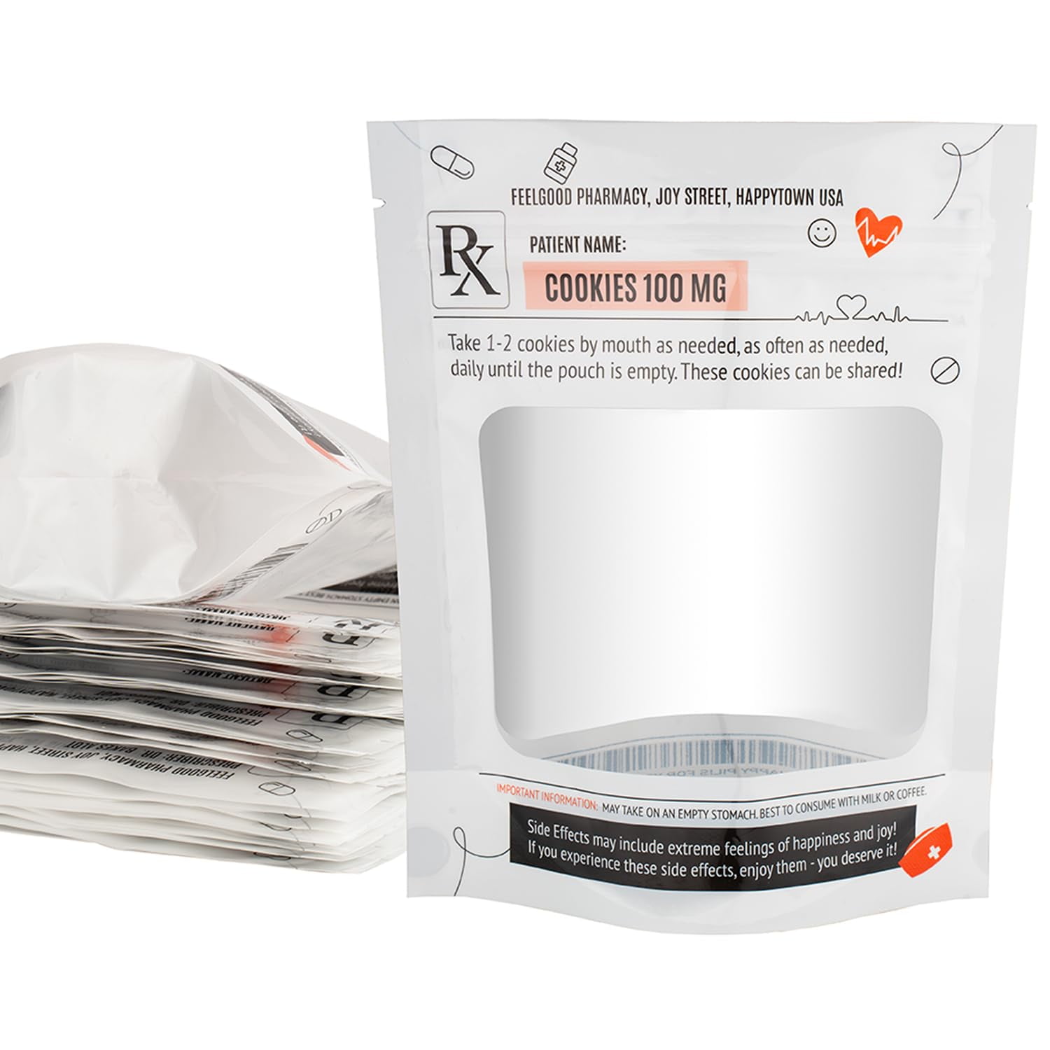 Nurse Appreciation Day Cookie Candy Bags, Rx Novelty Stand-Up Pouch ...