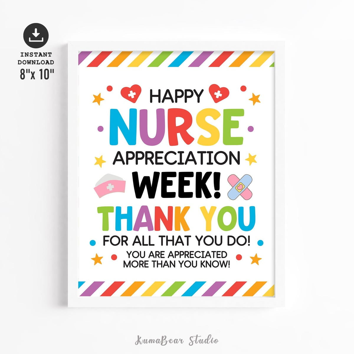 Nurse Appreciation Sign Printable, Nurses Week Sign, Nurse Week ...